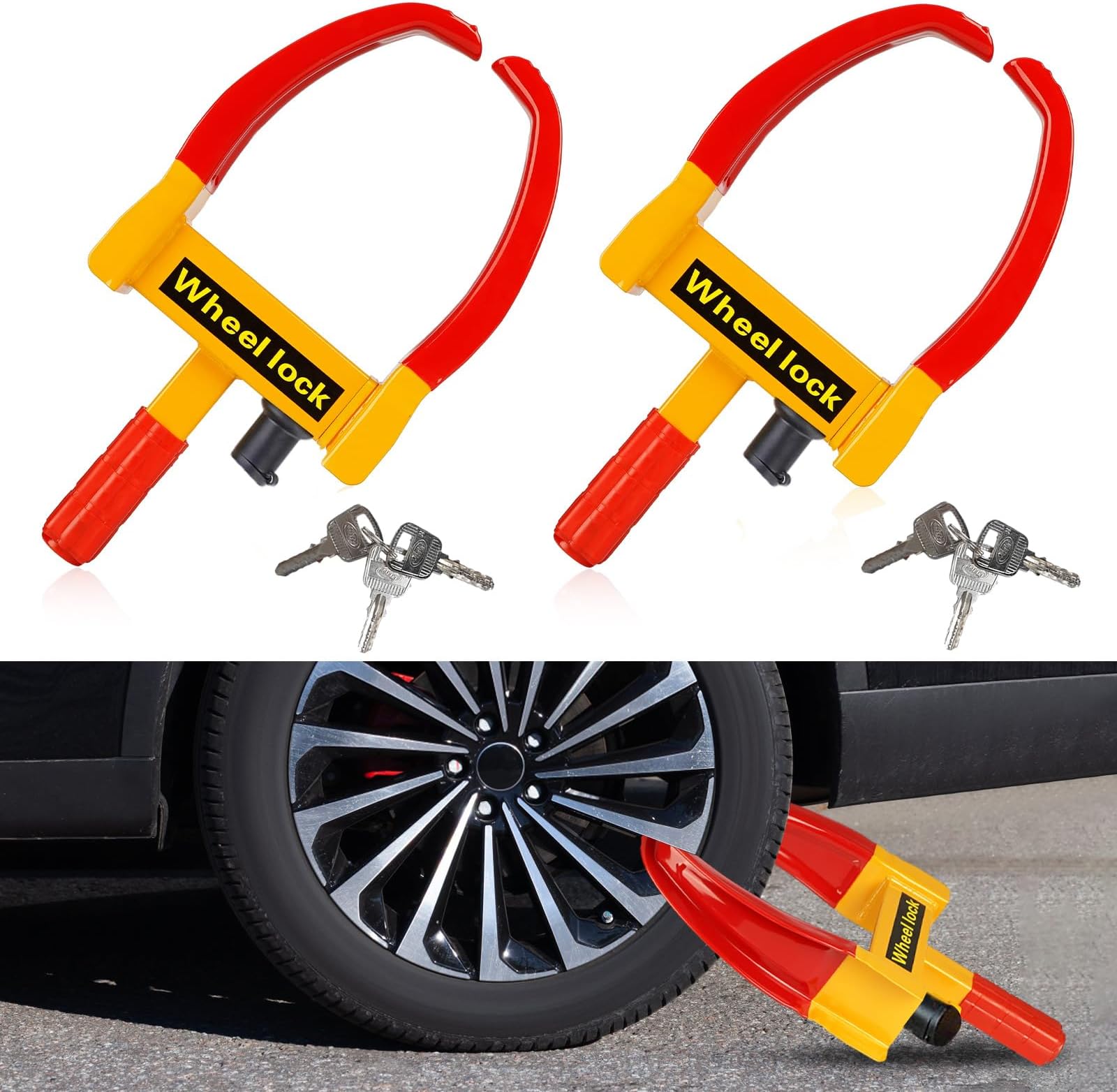 Amazon.com: 2pcs Universal Wheel Locks, Heavy-Duty Car Security Trailer ...