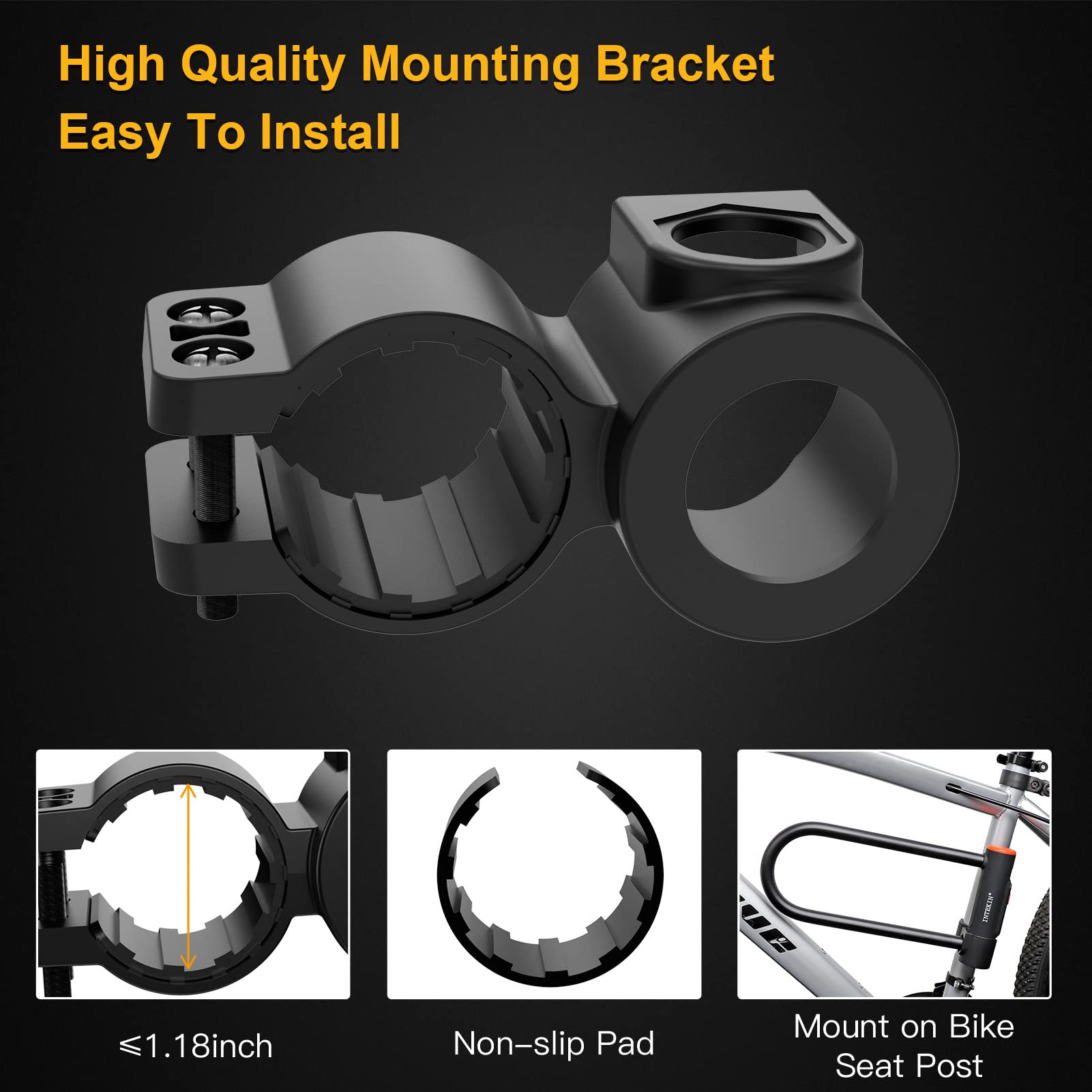 Snapklik.com : INTEKIN Bike U Lock Heavy Duty Bike Lock Bicycle Lock ...
