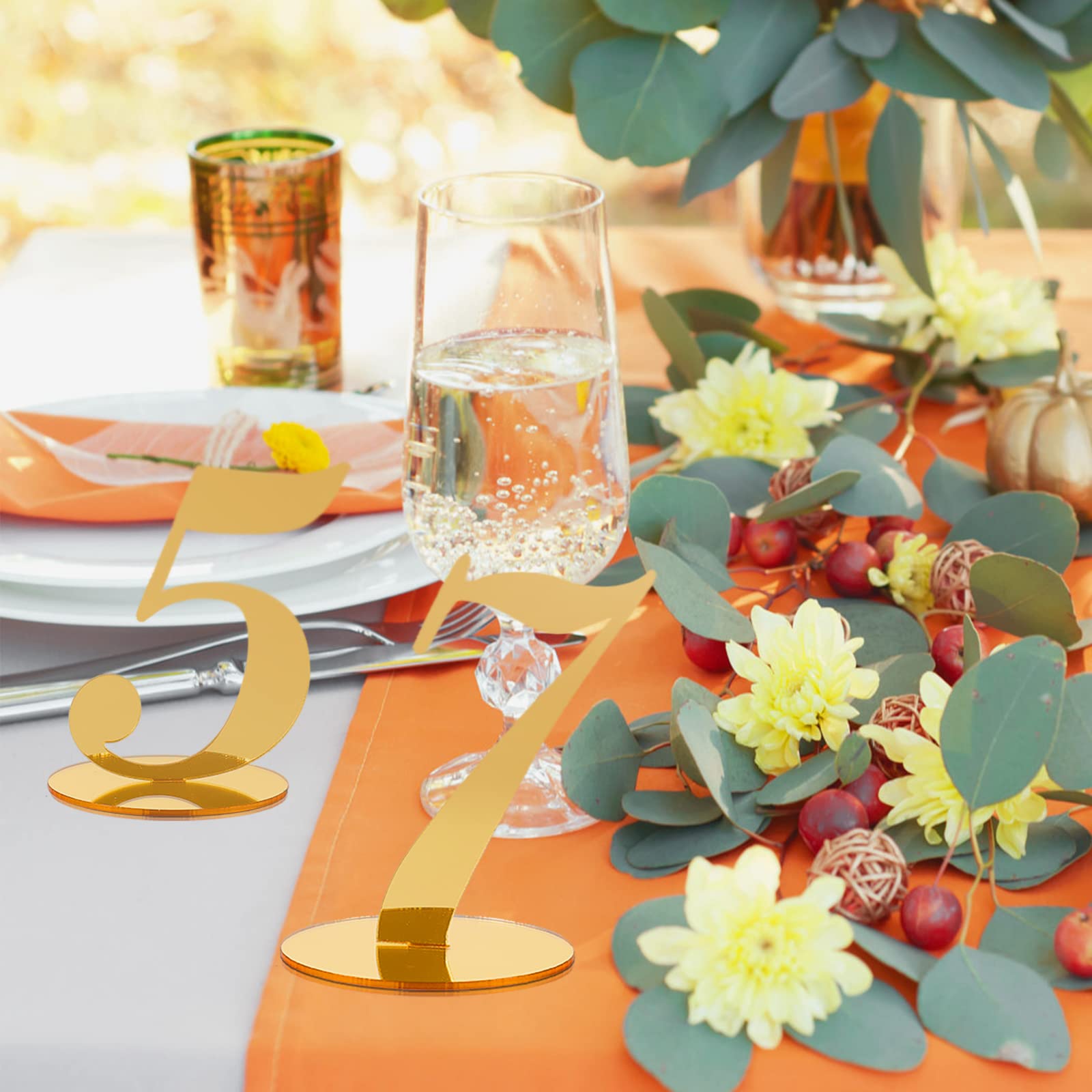 Table Numbers with Stands Holders Elegant Acrylic Table Numbers Gold ...