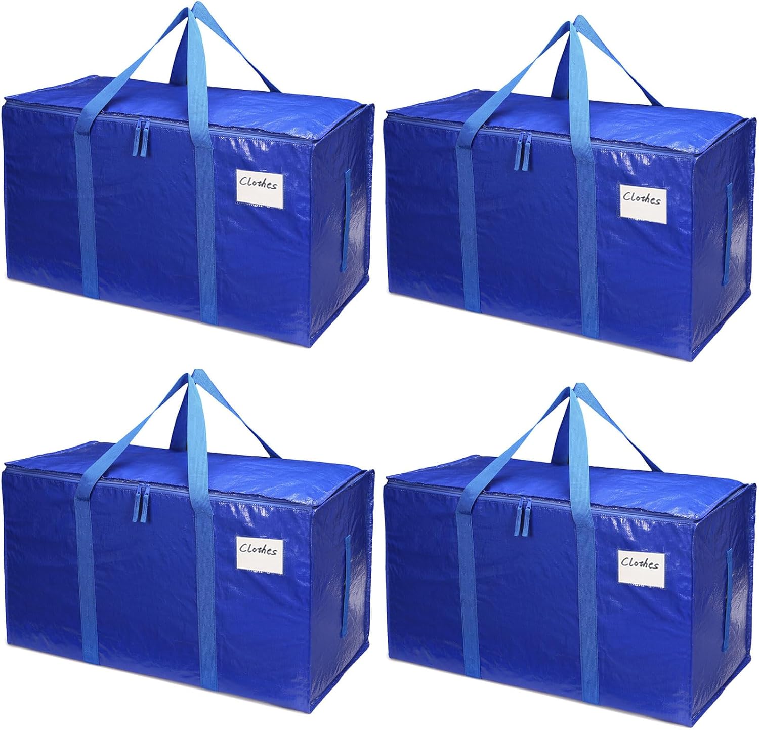 4-Pack Blue Extra Large Moving Bags with Strong Zippers and Reinforced ...
