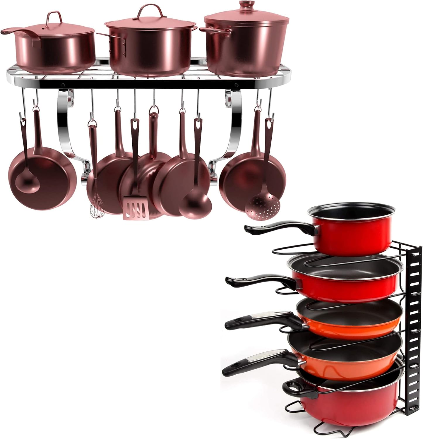 Amazon.com: Vdomus Height adjustable pan organizer rack for under ...