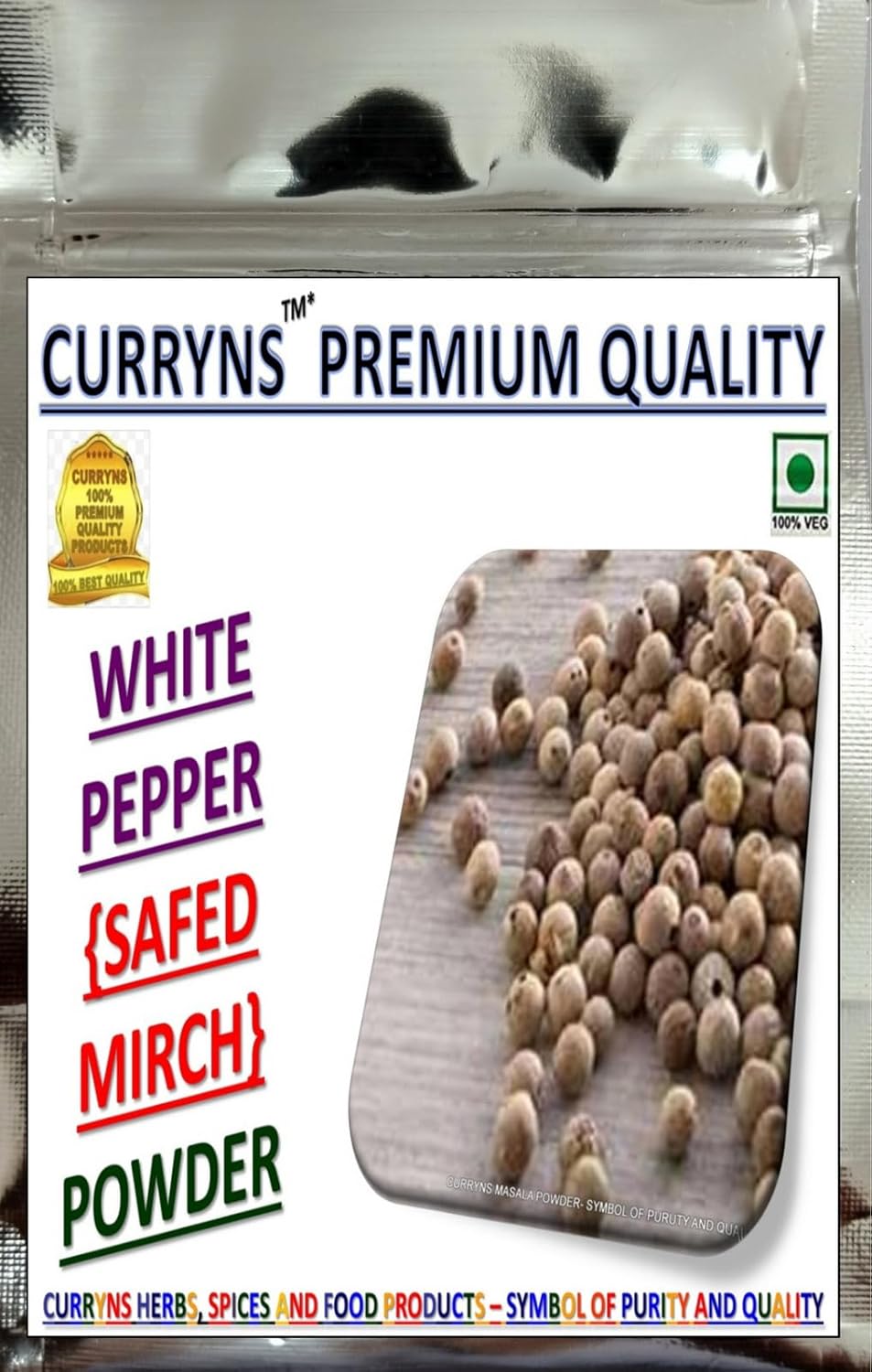 CURRYNS White Pepper Powder |Safed Mirch Powder | Finely Ground | No ...