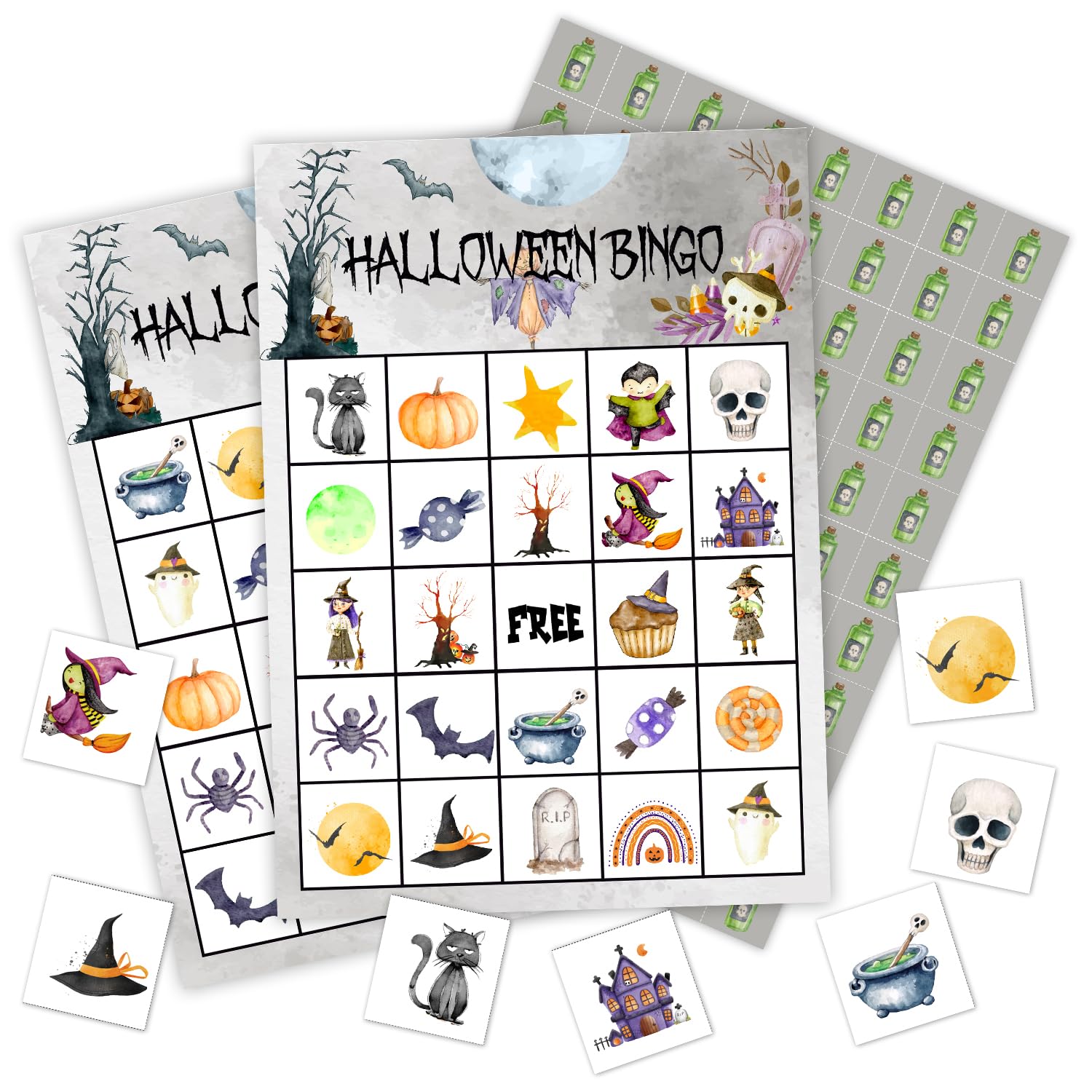 Amazon.com: Ziyouza Halloween Bingo - Halloween Bingo Games, Halloween ...