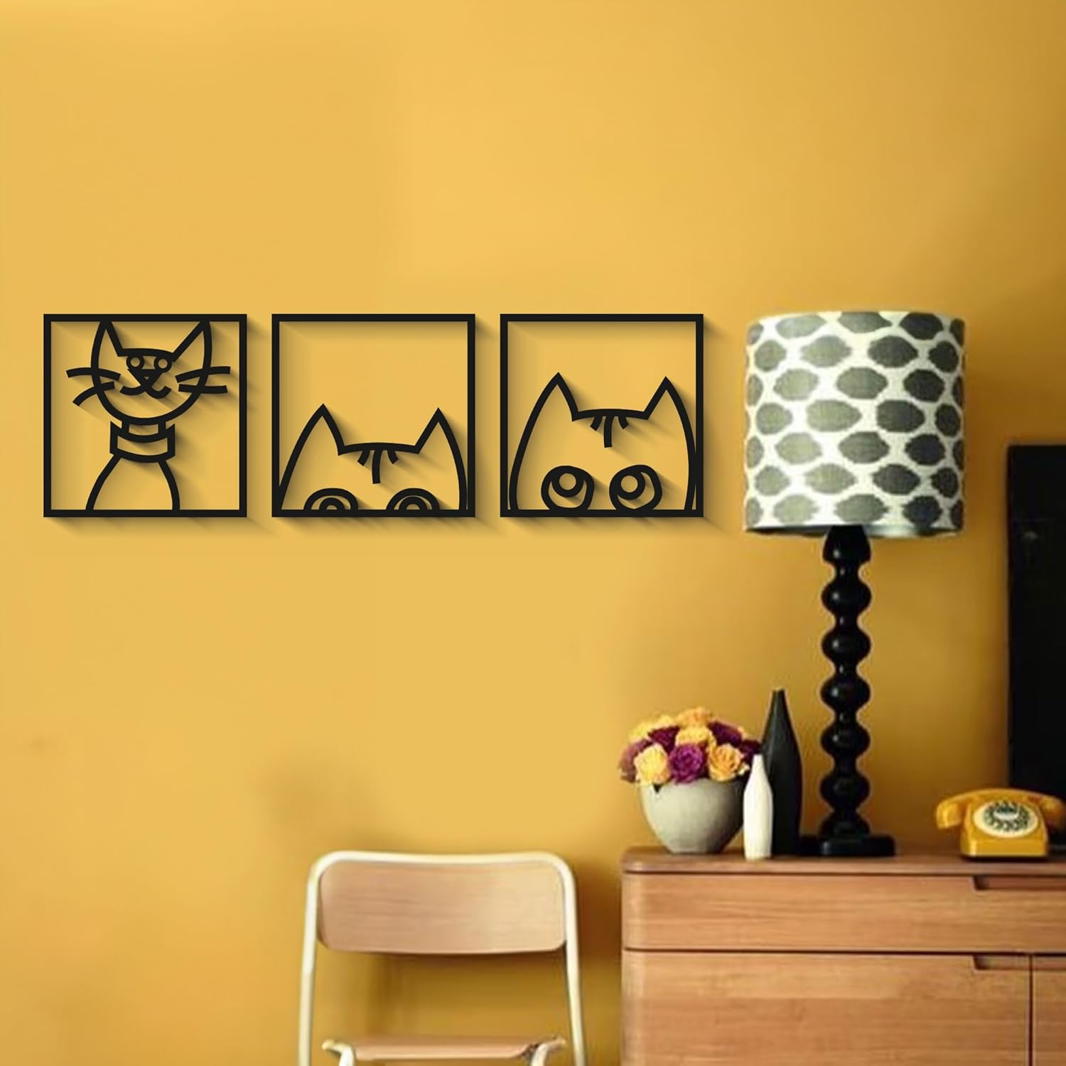 Amazon.com: GoneNow Black Wooden Framed Cat Wall Decor, Sweet Cats Wood ...
