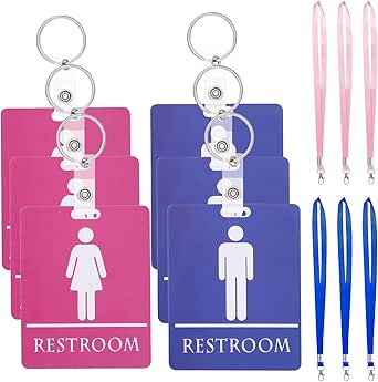 Amazon.com: 6 Set Bathroom Pass Restroom Hall Pass for Classrooms with ...
