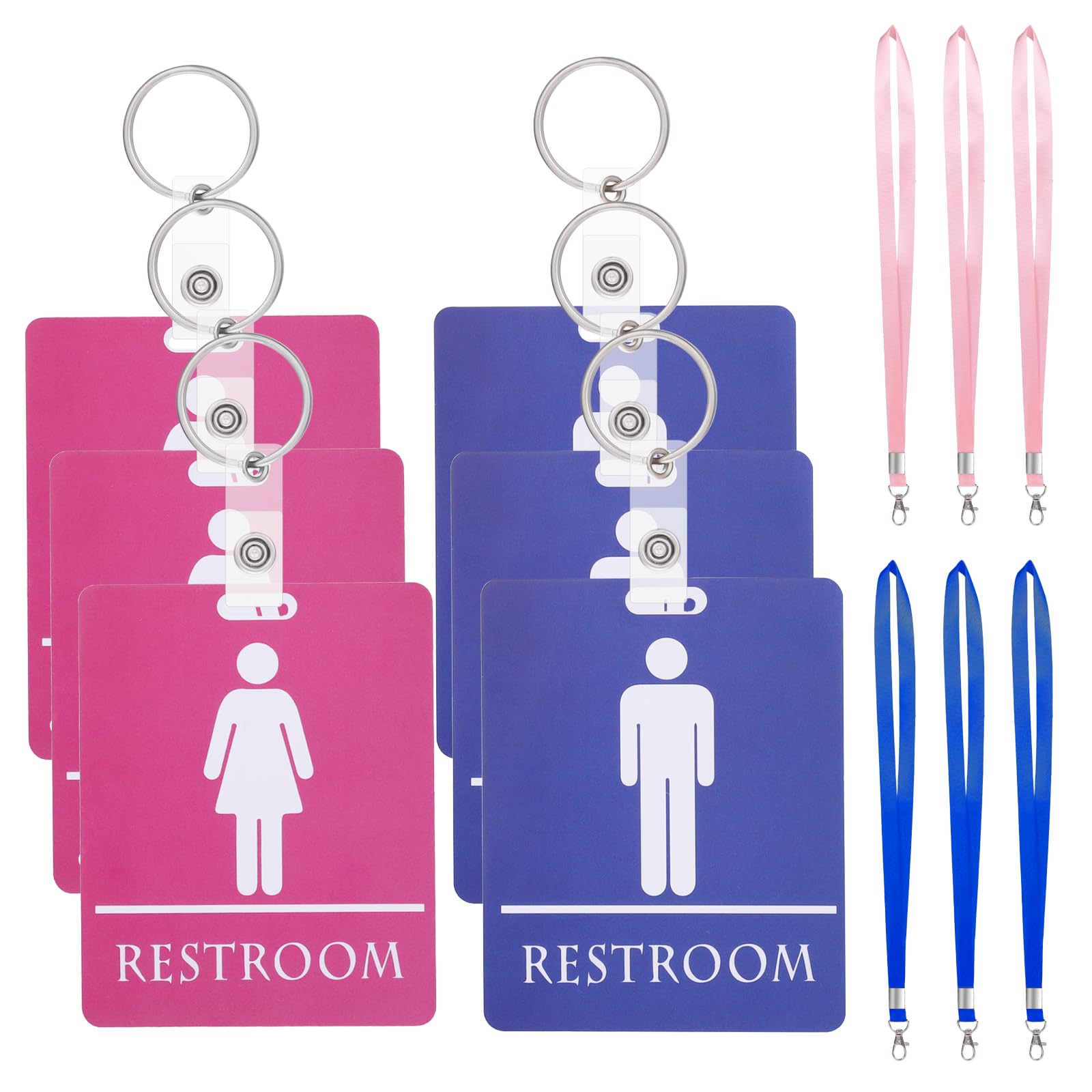 Snapklik.com : 6 Set Bathroom Pass Restroom Hall Pass For Classrooms