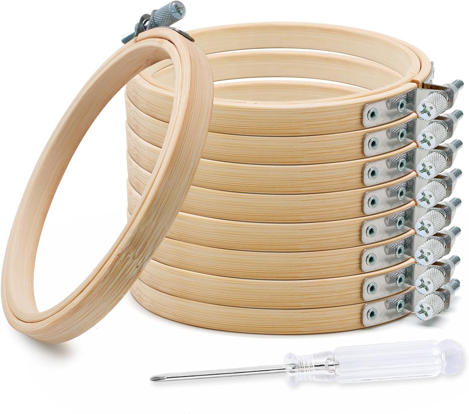 Amazon.com: Biaungdo 12 Pieces 3 Inch Embroidery Hoops, Round Wood ...