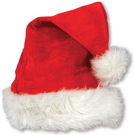 Amazon.com: Beistle Red Santa Hat with White Trim – Christmas Themed ...