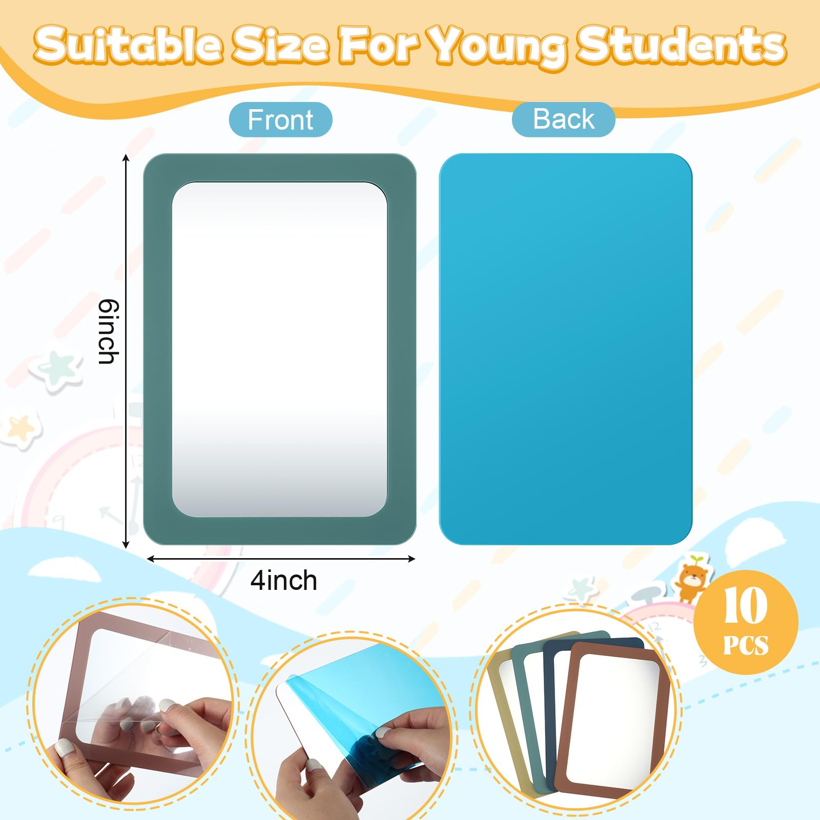Dandat 10 Pcs Small Mirrors for Kids Toddler Child Safe Shatter Proof 6 ...