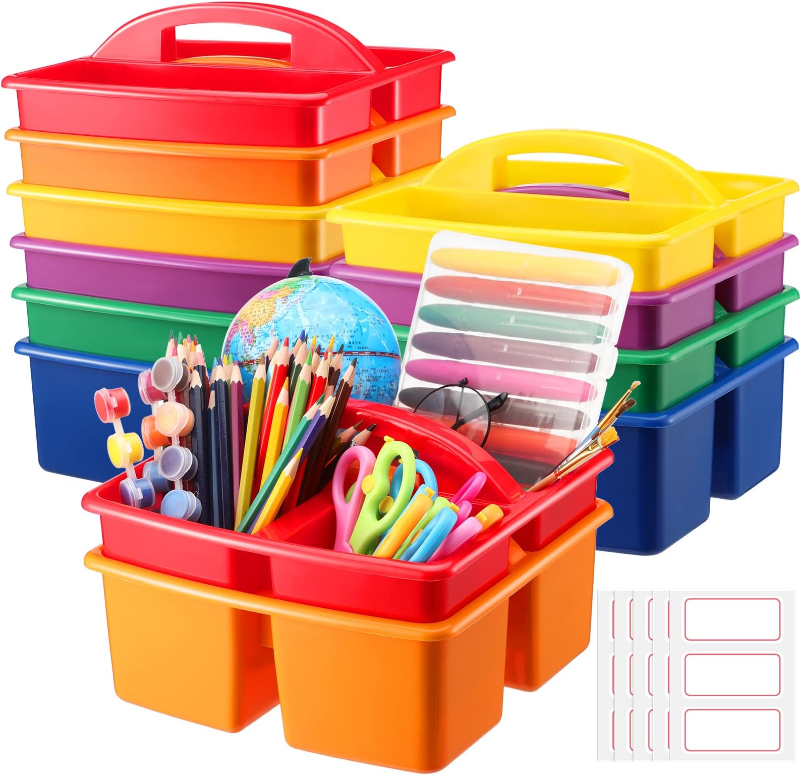 Amazon.com : Tanlade 12 Pcs Classroom Storage Caddies Stackable Utility ...