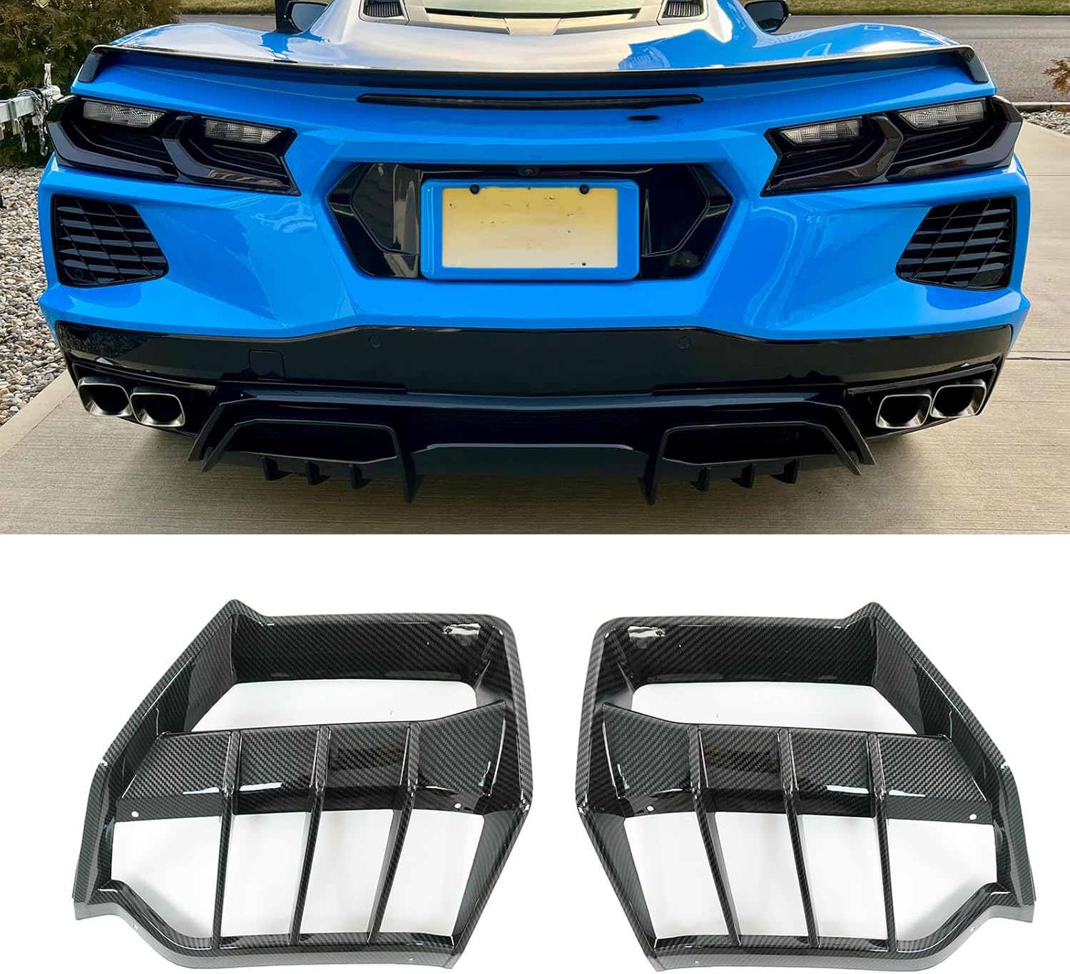 Corvette C8 For 2020-23 Z51 Stingray Real Carbon Fiber Rear Bumper ...