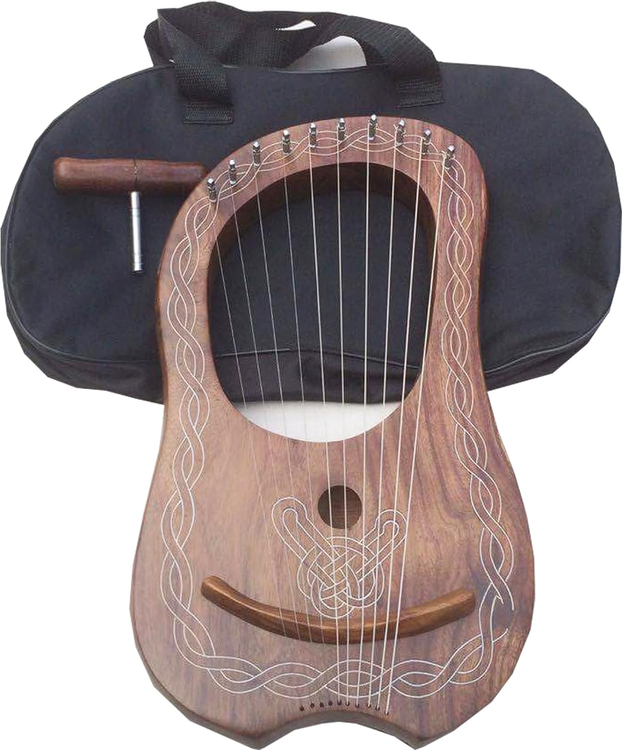 Amazon.com: Traditional Irish Lyre Harp 10 Metal String Natural Finish ...