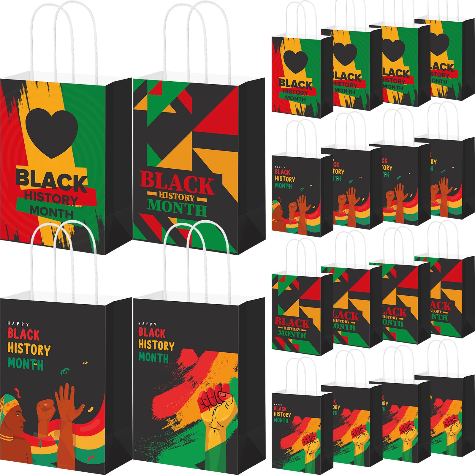 Amazon.com: Silkfly 48 Pieces Black History Month Gift Bags Bulk Black ...