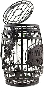 Amazon.com: Adorox Metal Wine Barrel Cork Holder Cage Storage Bar Decor ...