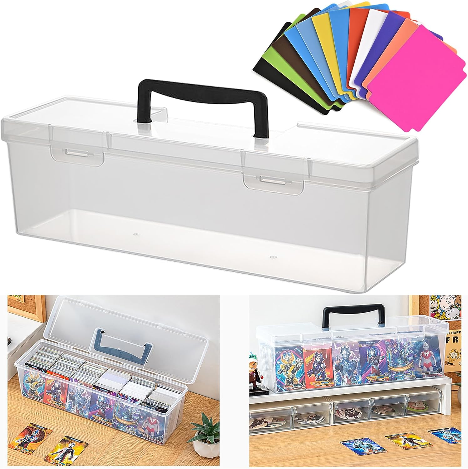 Amazon.com: Plastic Trading Card Storage Box Toploader Sports Card ...