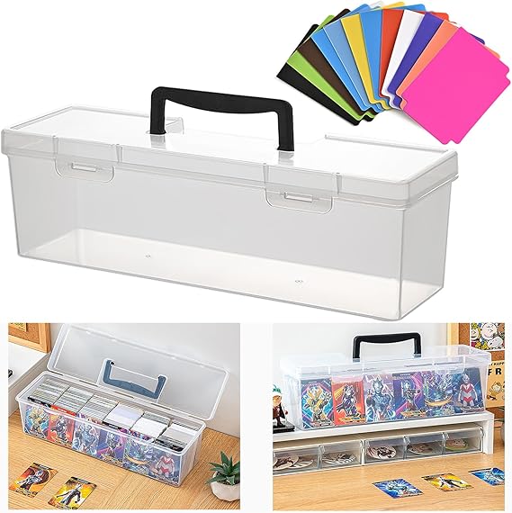 Amazon.com: Plastic Trading Card Storage Box Toploader Sports Card ...