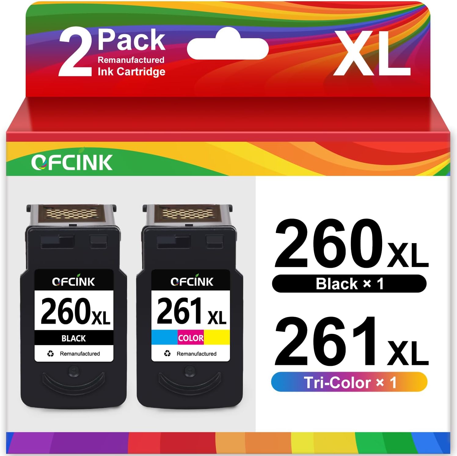 Amazon.com: PG-260 XL CL-261 XL Compatible for Canon 260 and 261 Ink ...
