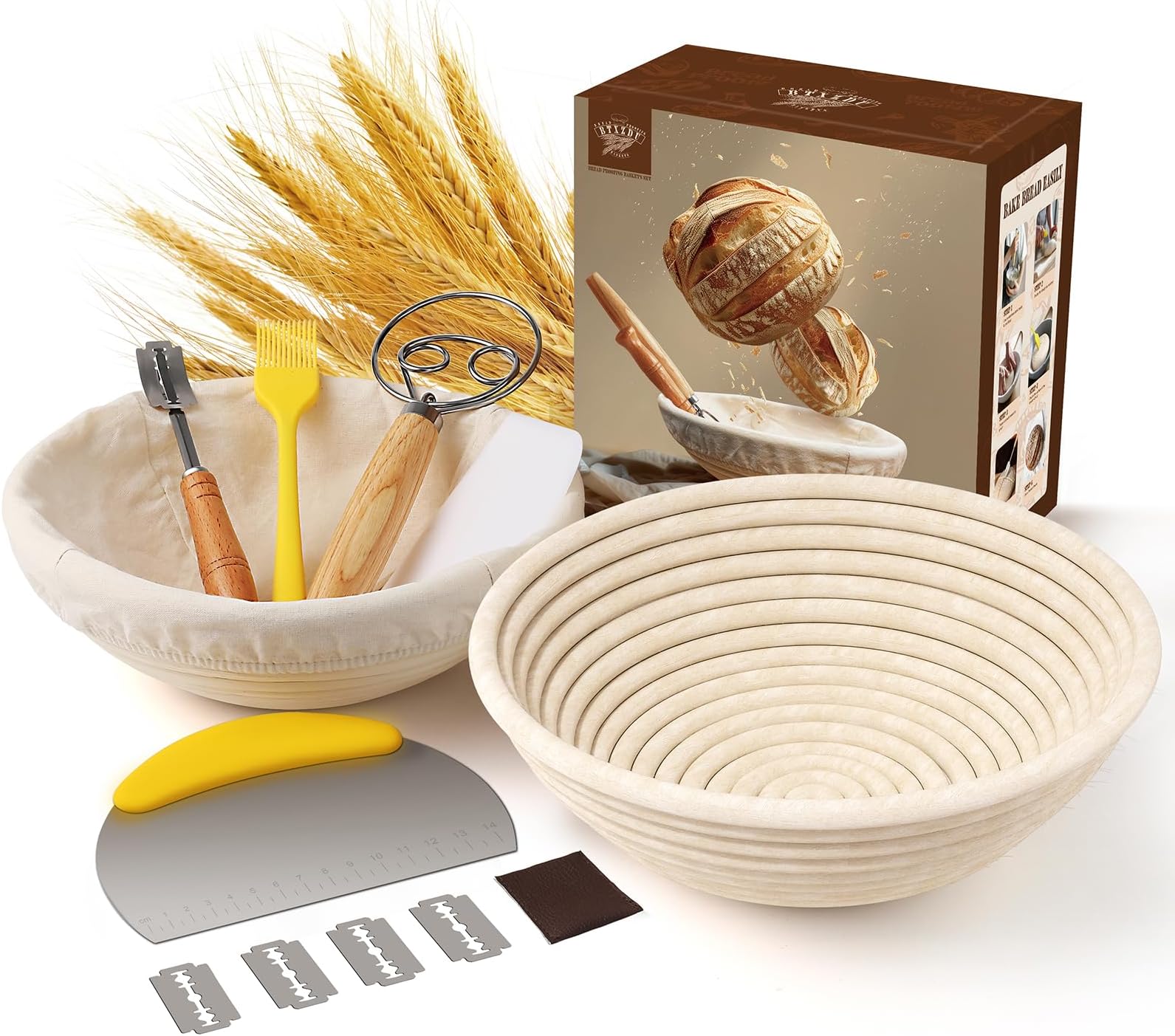 Amazon.com: BTXZDU Sourdough Bread Baking Supplies: Banneton Bread ...