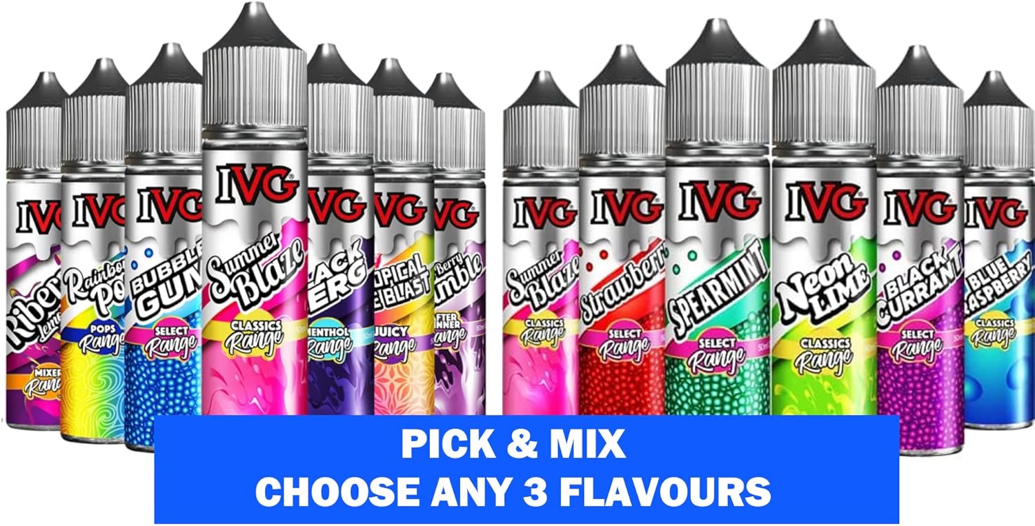 IVG Shortfill E-Liquid Multipacks 3 x 50ml (Nicotine Free) any 3 ...