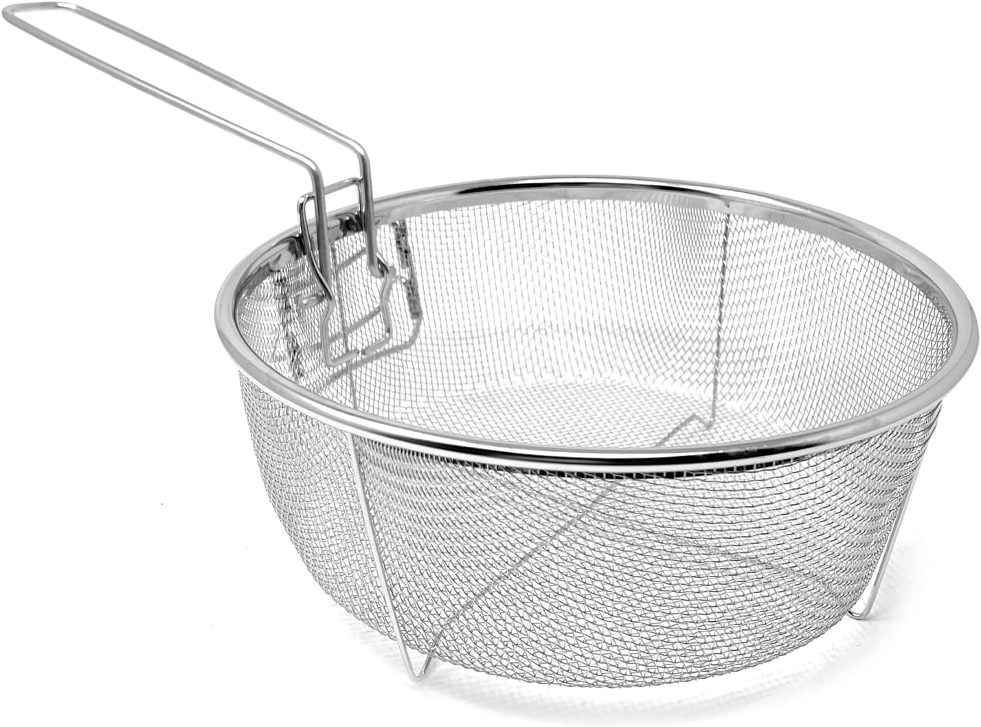 Space Home - Round Fryer Basket with Handle - Deep Wire Strainer for ...