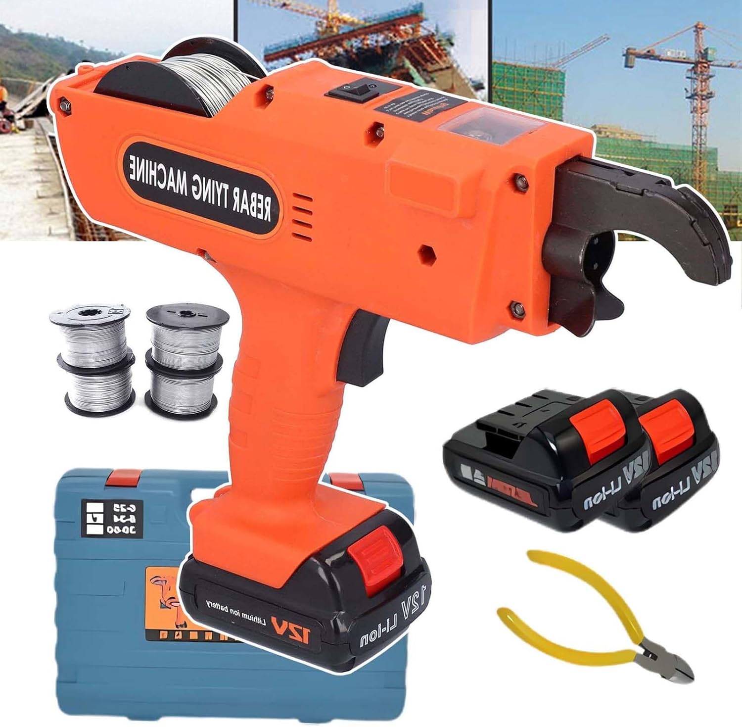 MoRfiL 8-34mm Tier Tying Machine,12v Automatic Rebar Tier Tying Machine ...