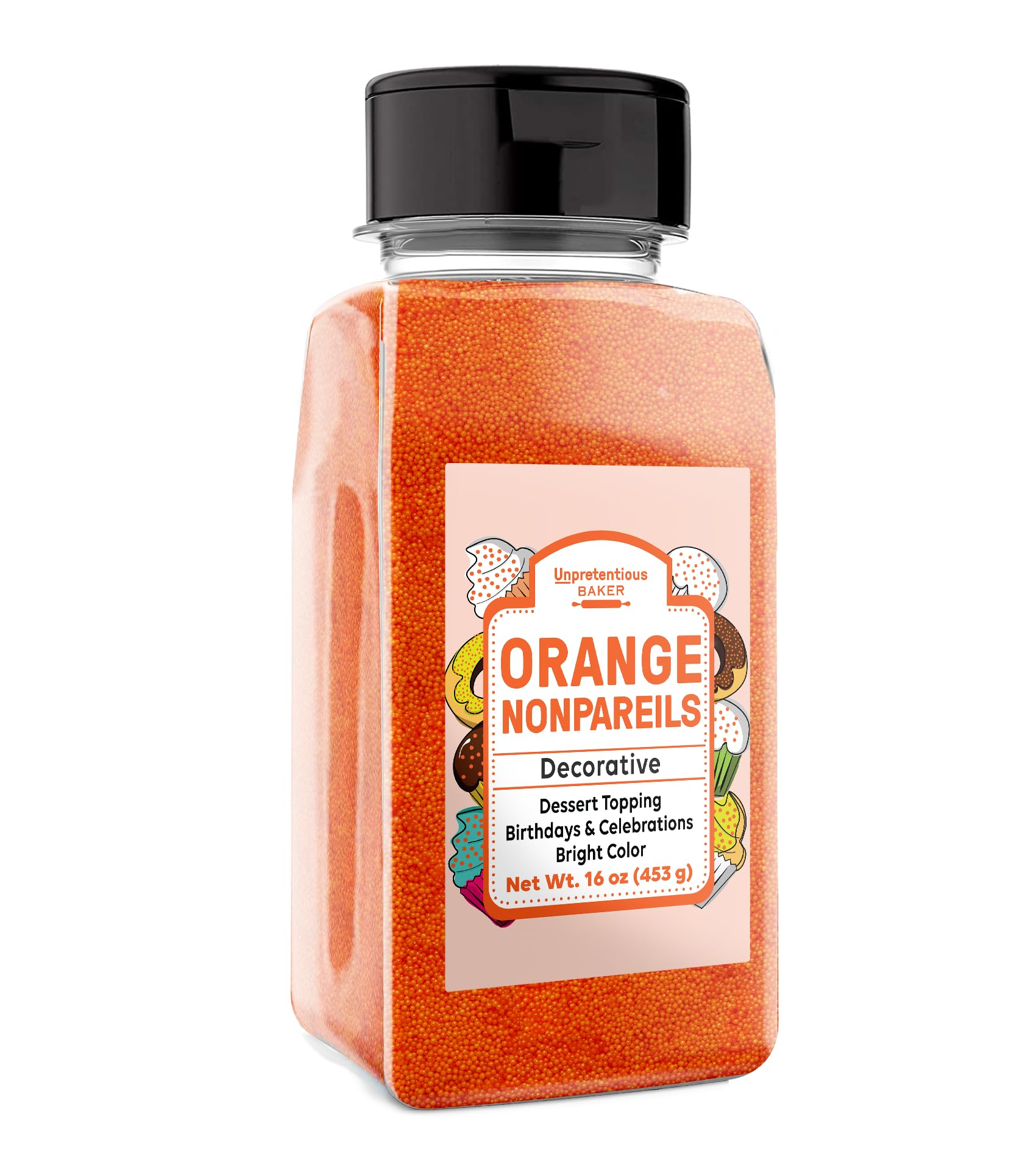 Amazon.com: Unpretentious Orange Nonpareils, 1 lb, Dessert Topping ...