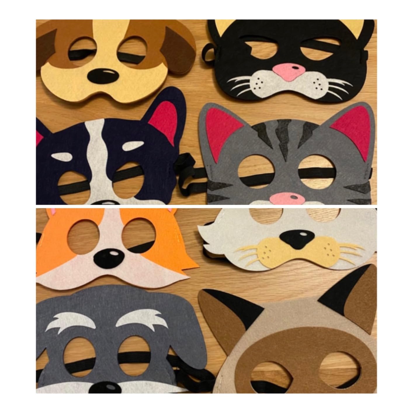 GROBRO7 12 Pack Dog Cat Felt Toy Masks for Kids, Animals Cosplay ...