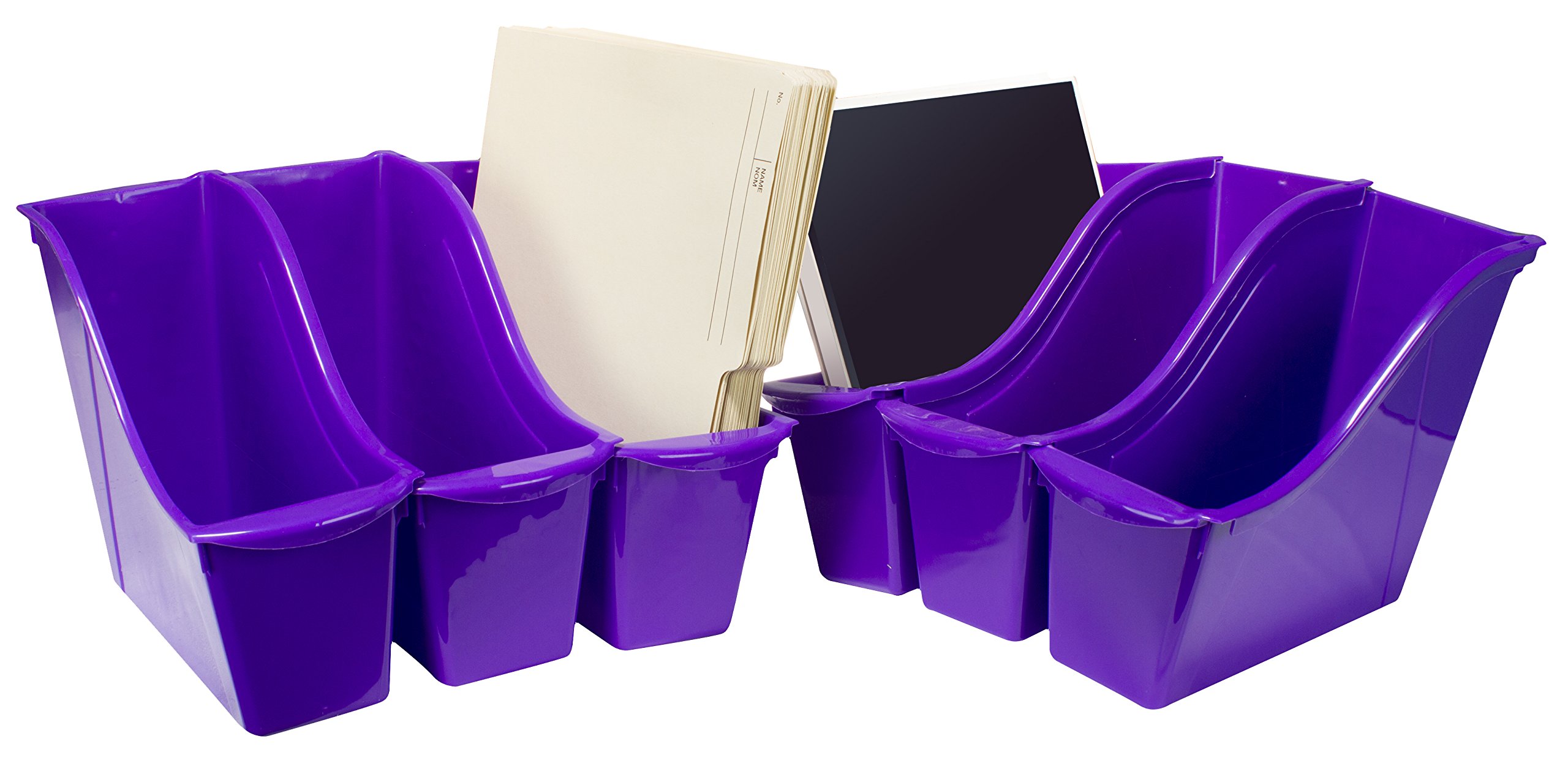 Storex Small Book Bin, Linking Storage Bins, Dry Erase Surface, 11.75 ...