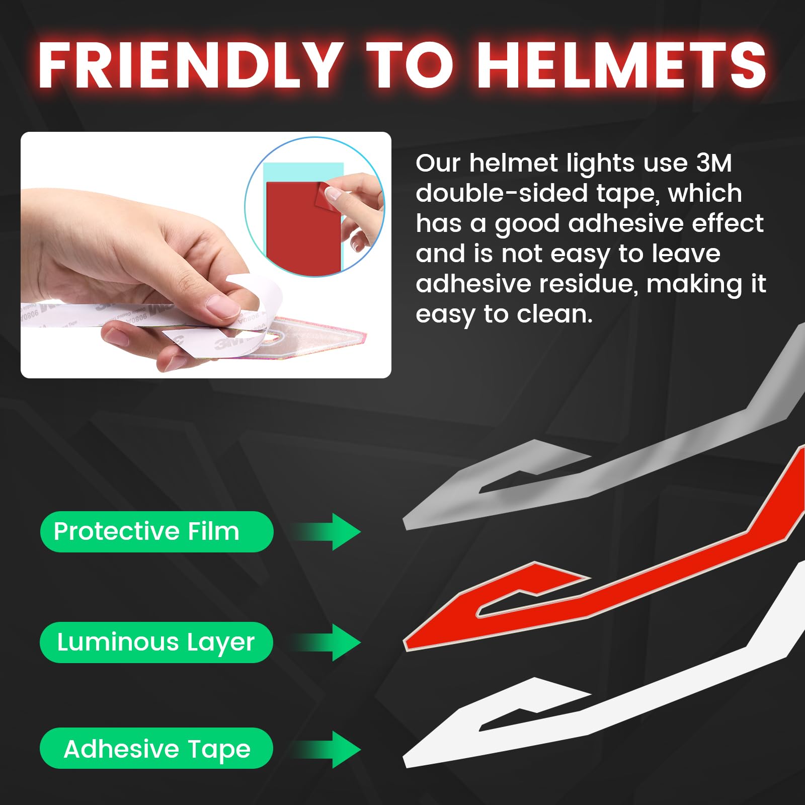 Snapklik.com : Motorcycle Helmet Light Bar, Cold Light Motorcycle ...