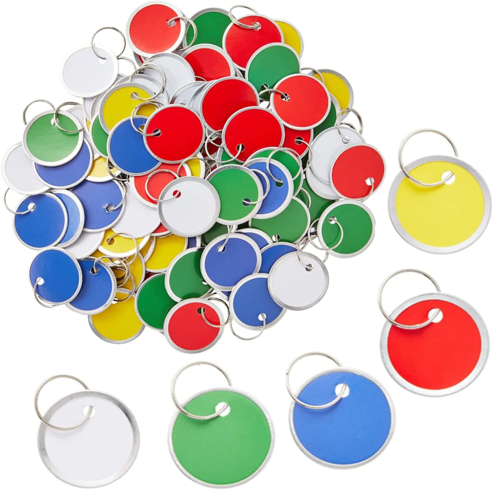 Amazon.com : Metal Rim Tags Key Tags Round Blank Paper Tags with ...