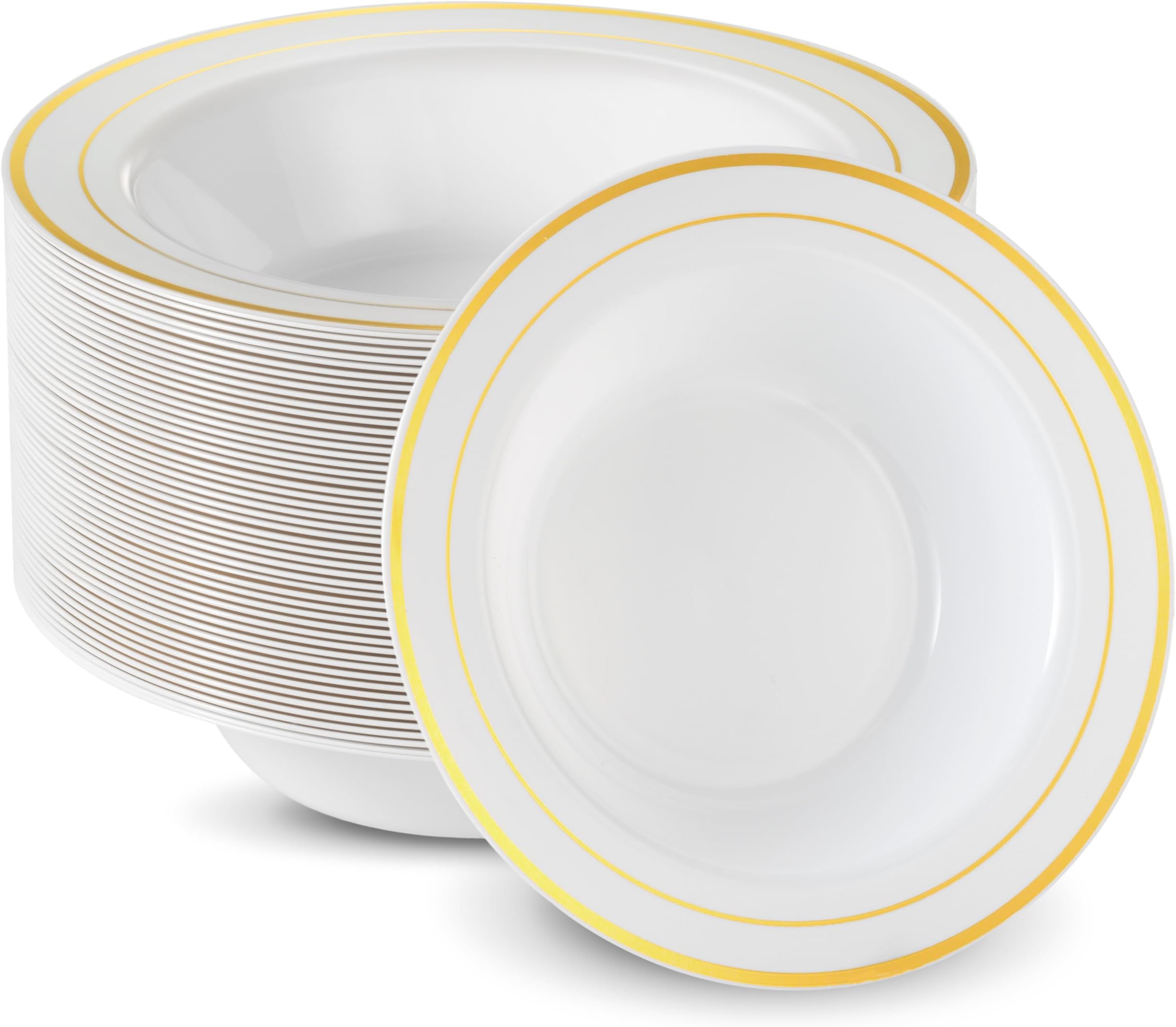 Amazon.com: Munfix 50 Gold Plastic Bowls Set, 12oz Disposable Fancy ...