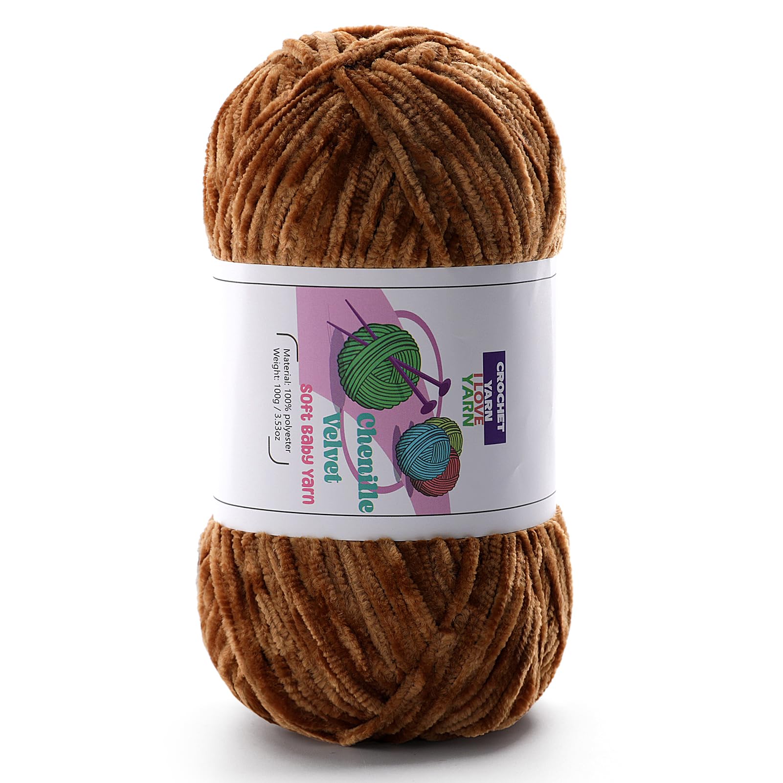 Amazon.com: Plush Chunky Chenille Yarn, Fluffy Velvet Yarn for ...