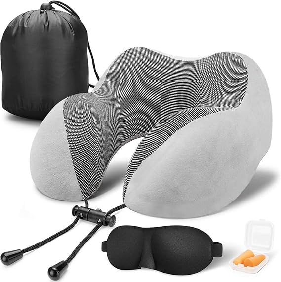 VASLON Travel Pillow 100% Pure Memory Foam Neck Pillow,Comfortable ...