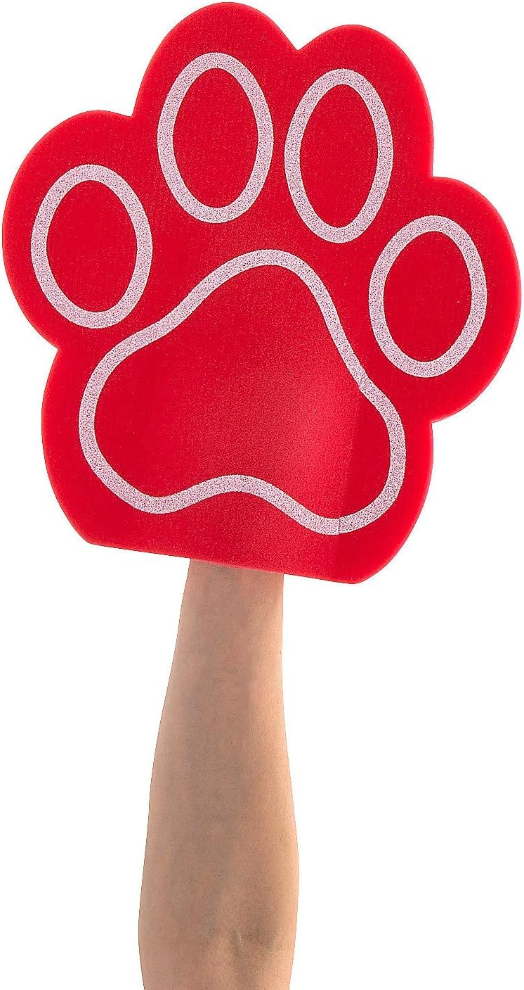 Amazon.com: Fun Express Red Paw Print Team Spirit Foam Hands, 12 Pieces ...