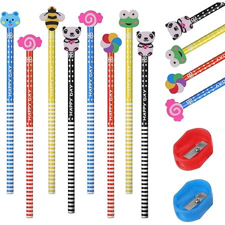 JiaLe Pencil and Rubber Set,Pencil Gifts for Children,Kids Fifts ...
