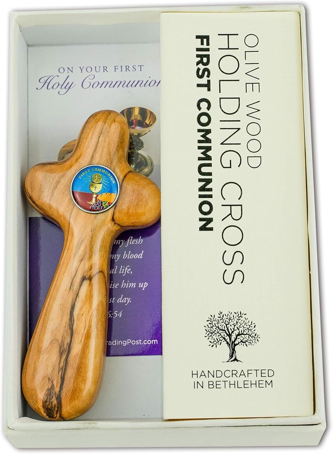 Amazon.com: First Communion Prayer Cross for Hand – Deluxe Handcrafted ...
