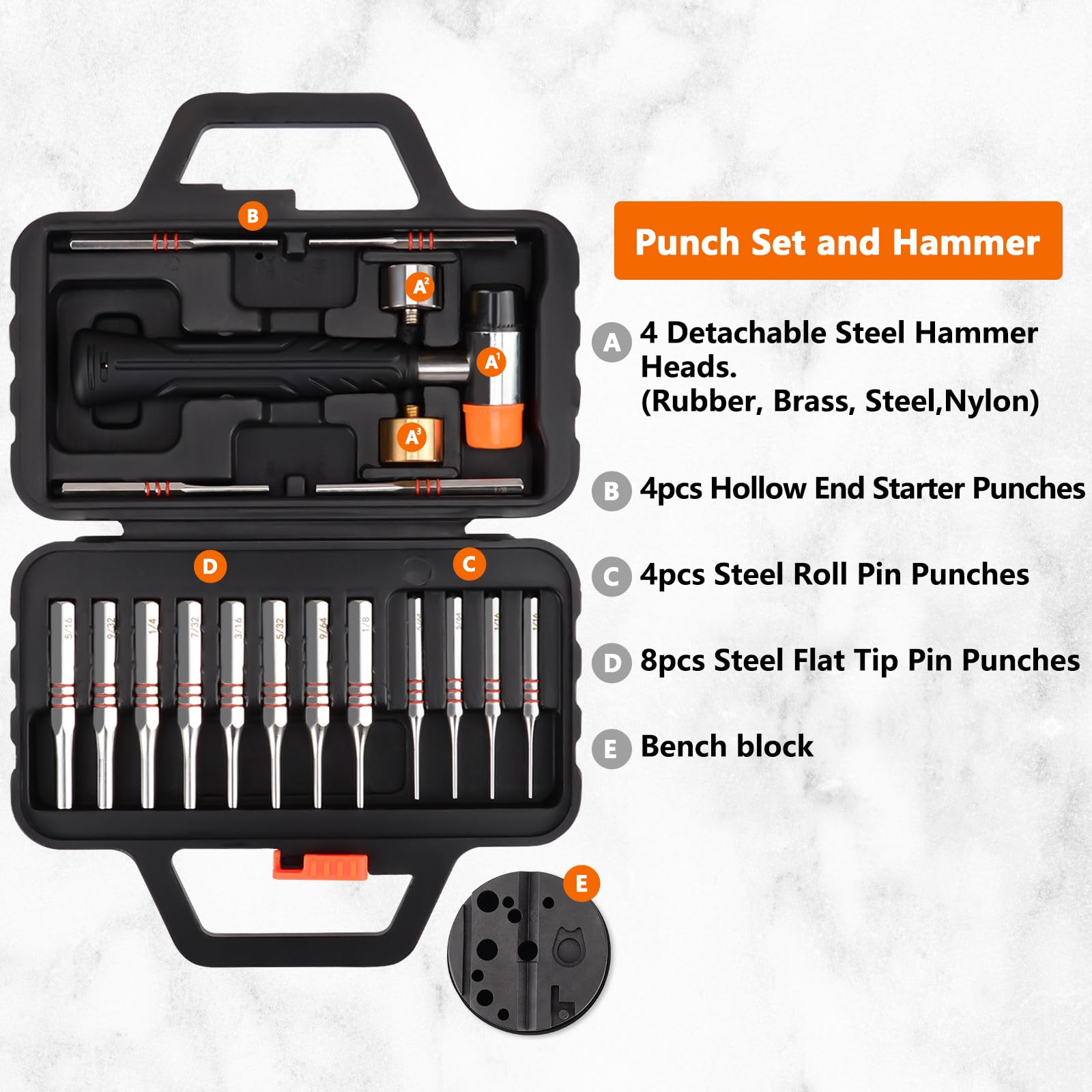 Snapklik.com : Pridefend Punch Set, Roll Pin Punch Set Made Of Solid ...