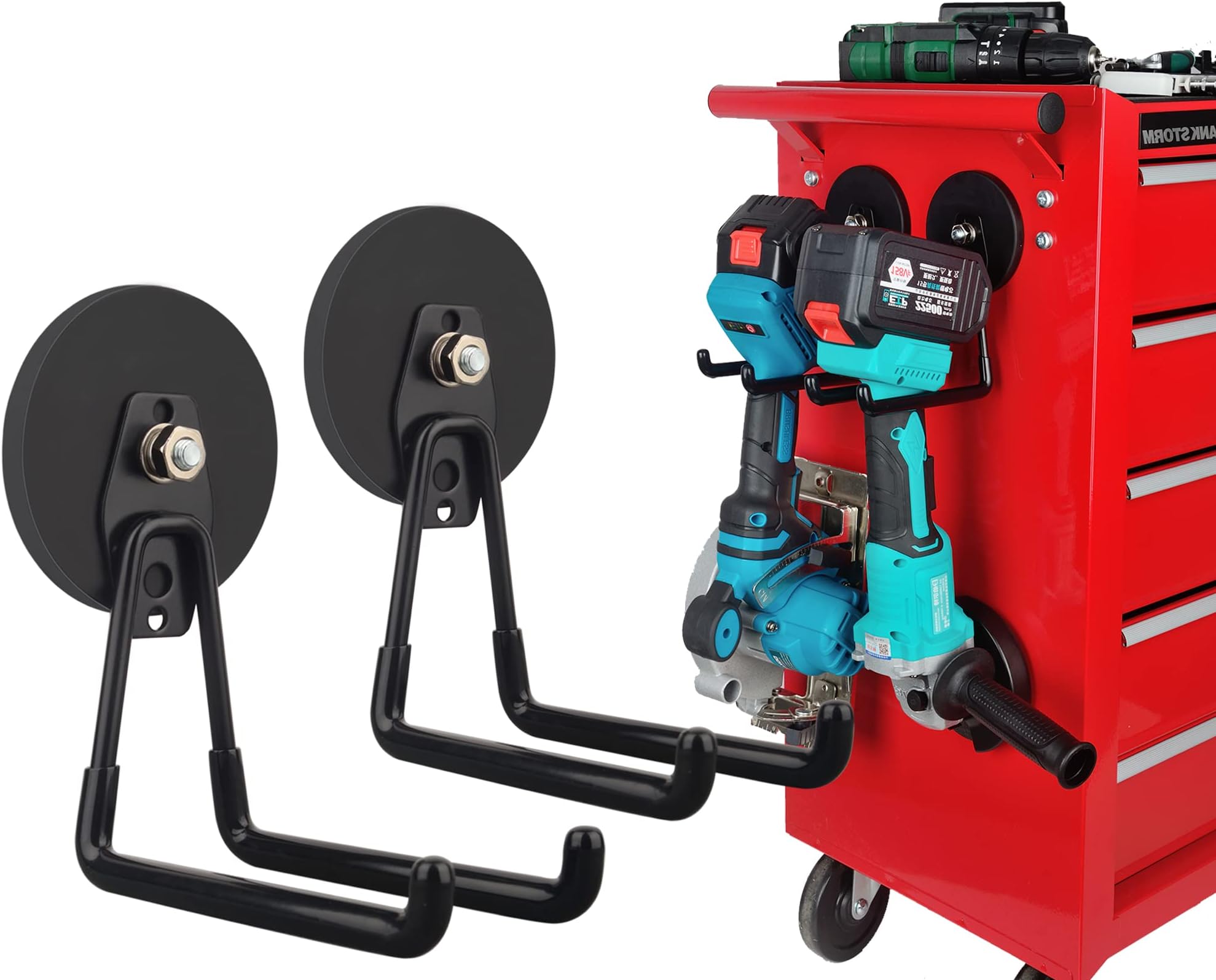 ULIBERMAGNET Heavy Duty Large Garage Magnet Hooks,Magnetic Power Tool ...