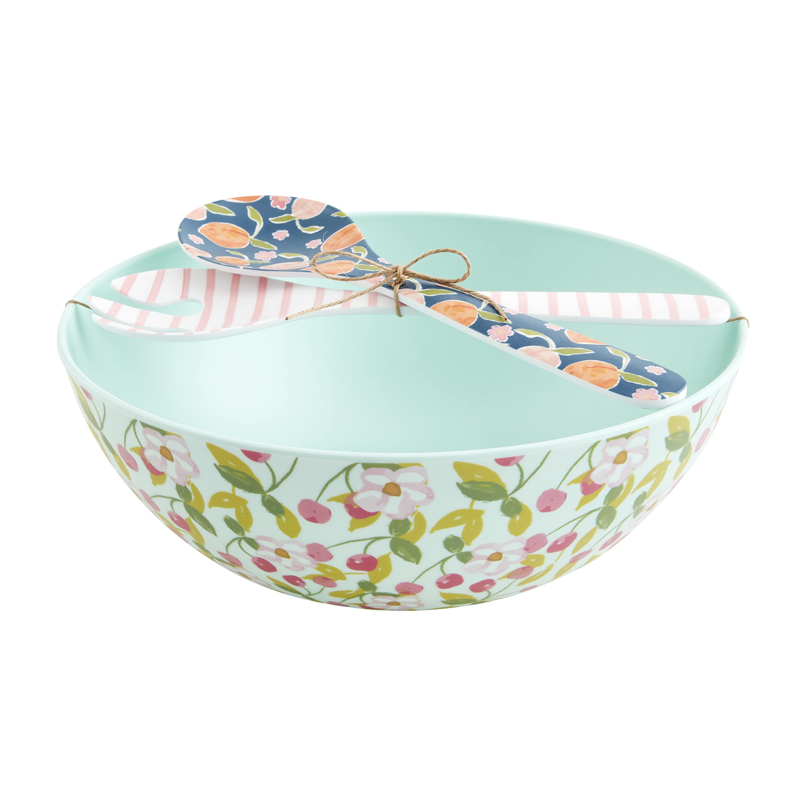 Amazon.com: Mud Pie Cherry Melamine Serve Set, bowl 4" x 11" dia ...