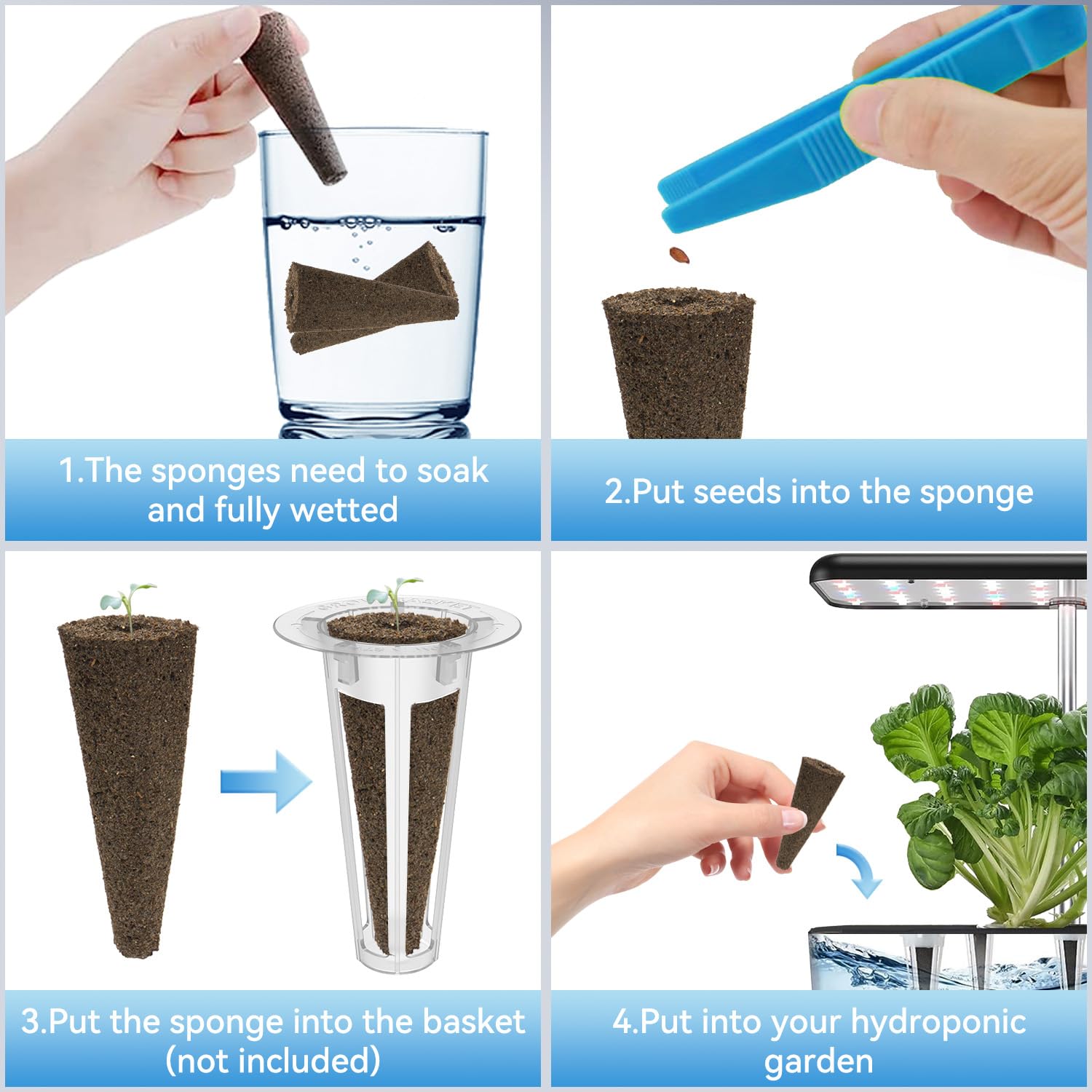 Snapklik.com : Inbloom 50 Packs Grow Sponges, Replacement Root Growth ...