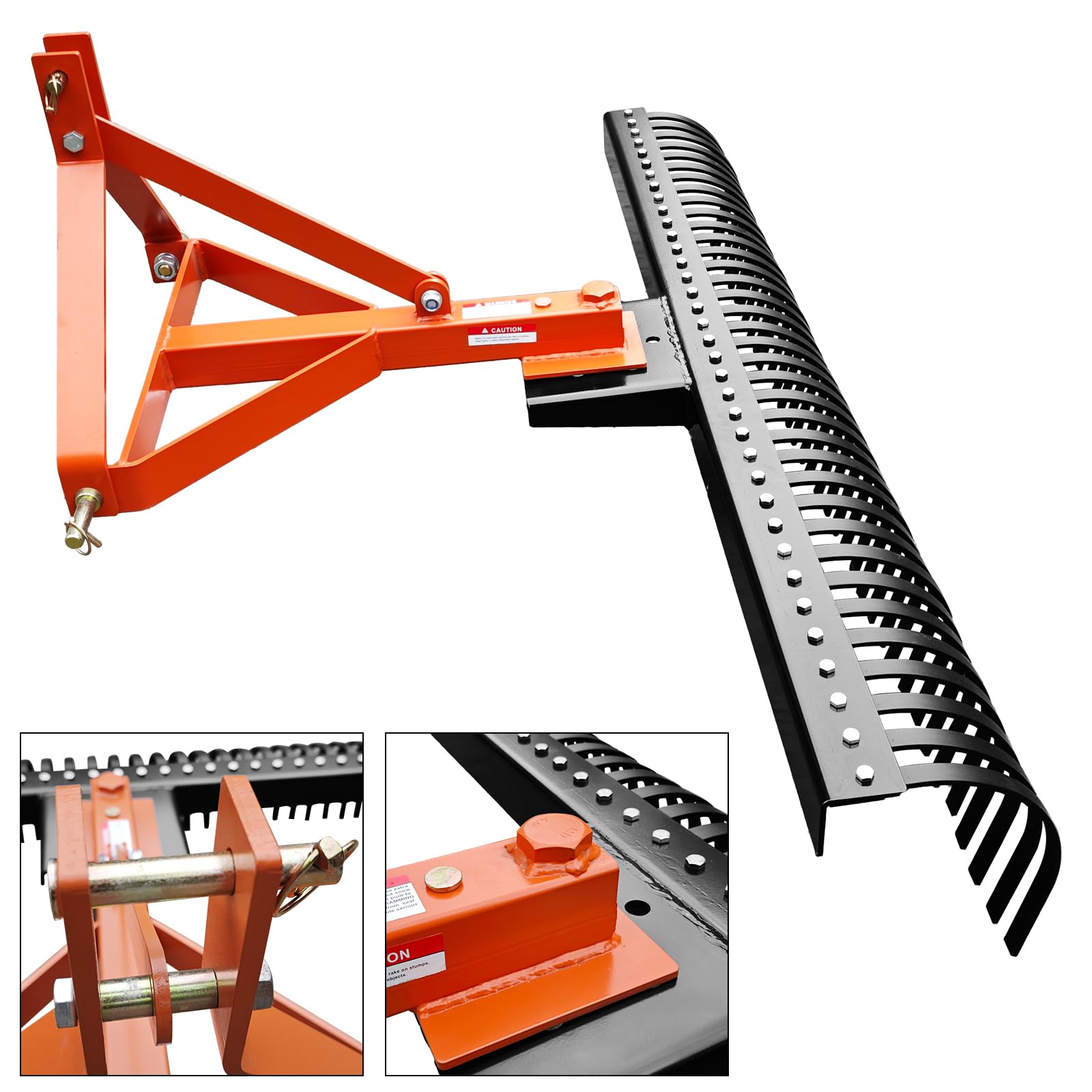 Snapklik.com : 5FT Landscape Rake For Tractor,3-Point Lawn Dethatcher ...