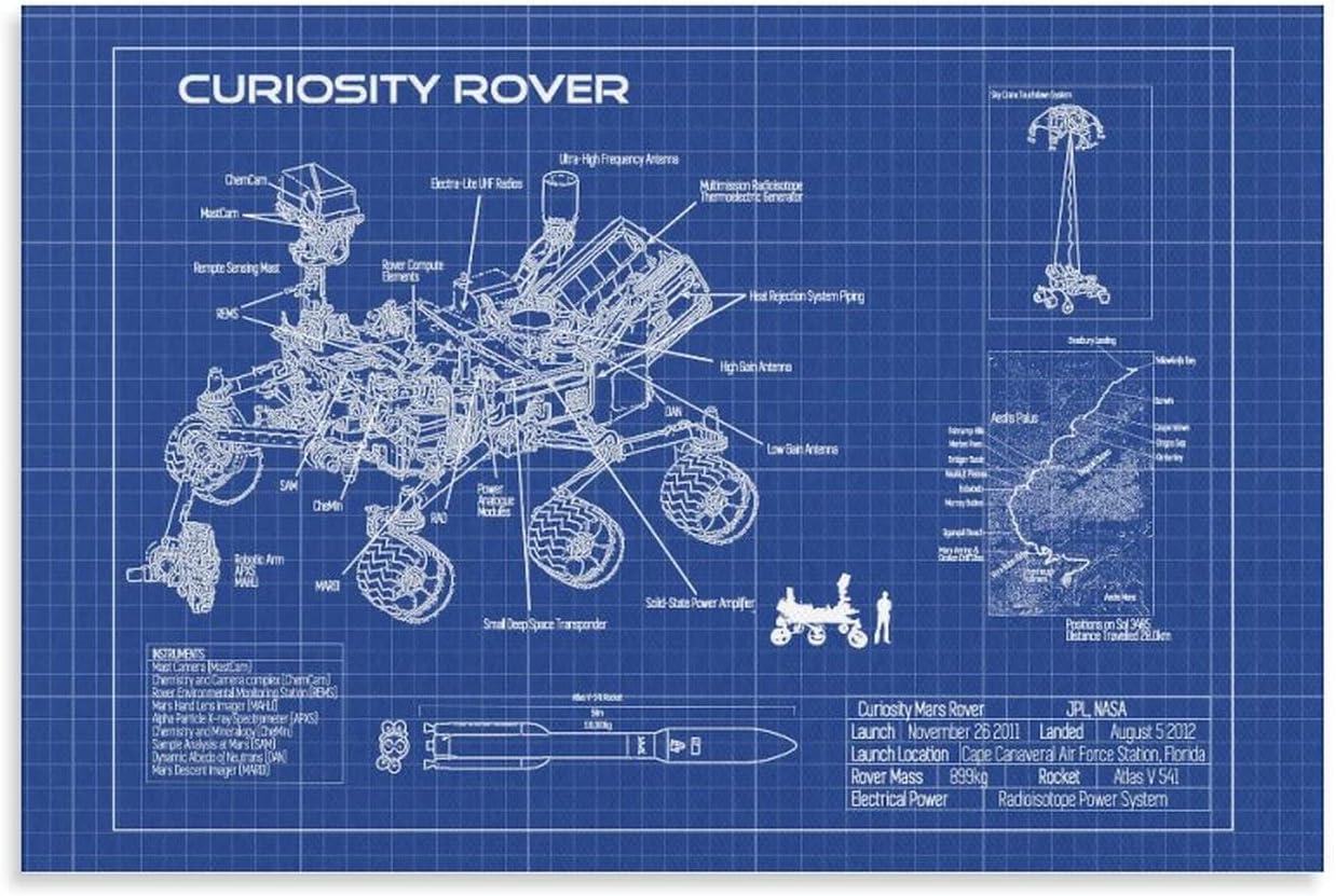 Amazon.com: Spirit and Opportunity Mars Rovers Blueprint | Space Gift ...