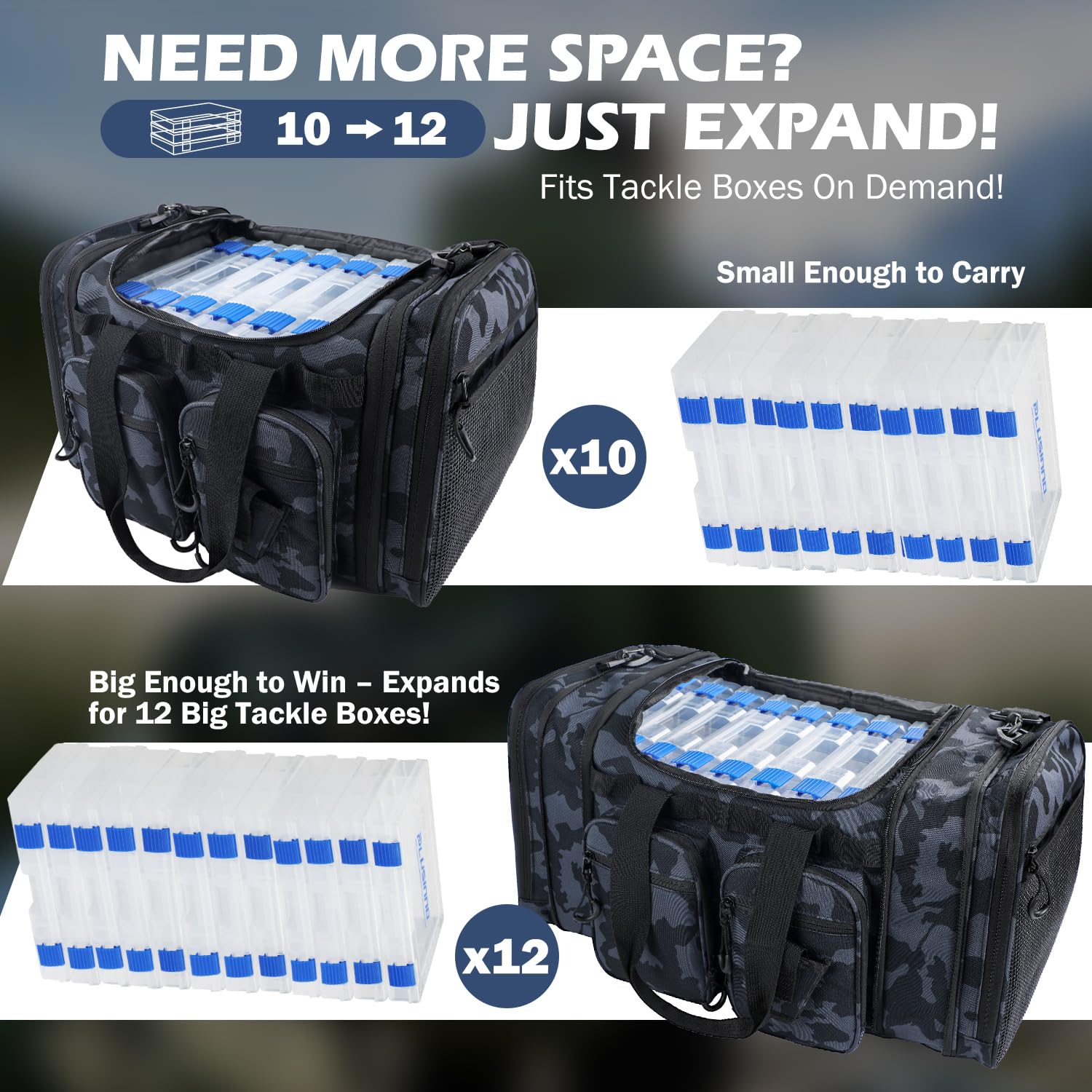 Snapklik.com : Tackle Bag - Expandable Fishing Bag For Saltwater ...