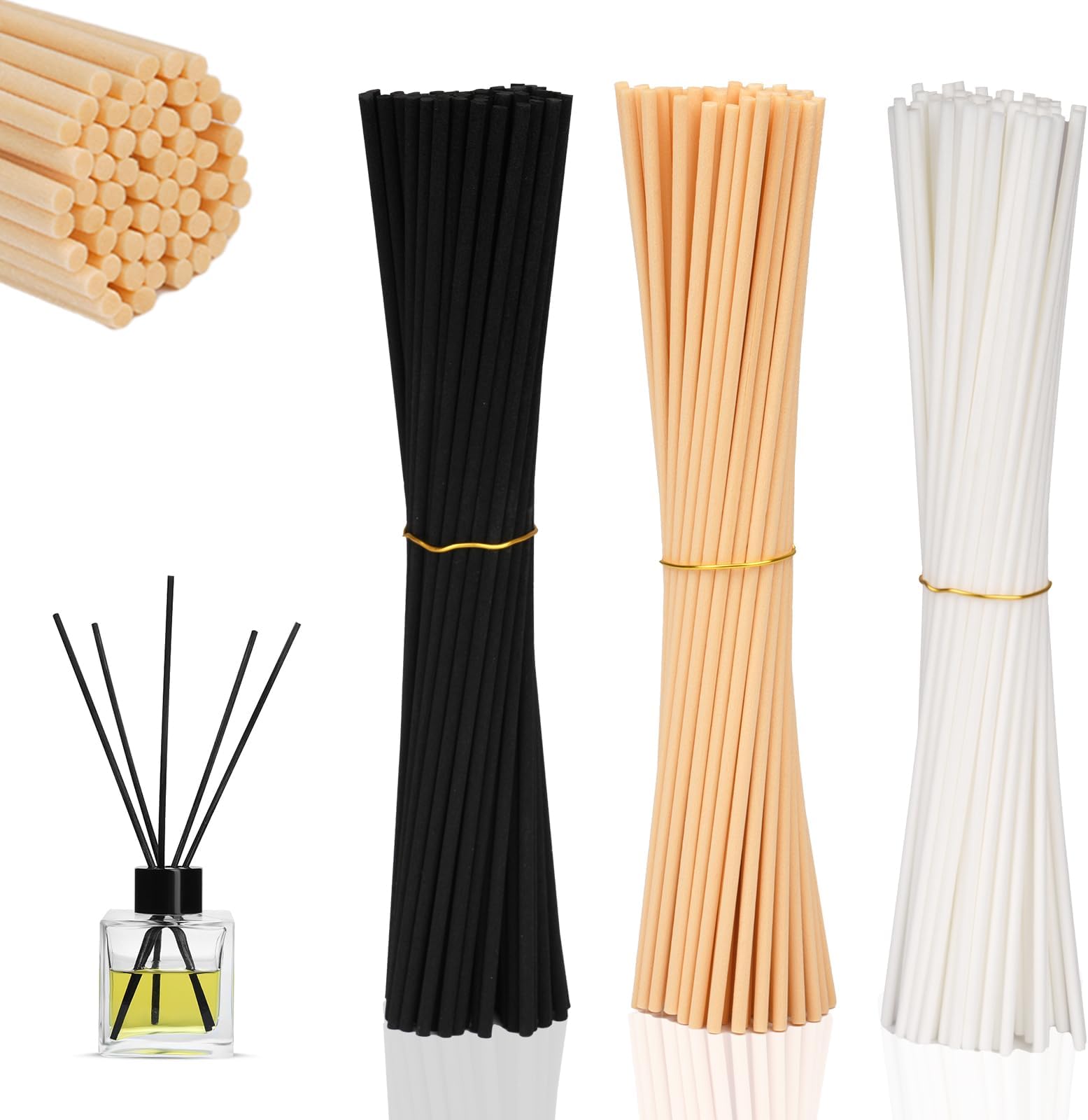 Esnow 120 Stück Natürlicher Fasern Rattanstäbchen Reed Diffusor Stöcke ...