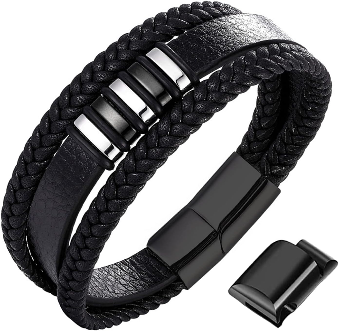 GoPaw Bracelet en cuir pour homme - Bracelet pour homme - Bracelet en ...