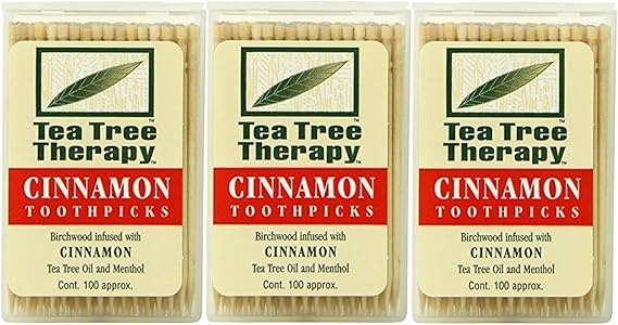 Amazon.com: Tea Tree Therapy Toothpicks, Cinnamon, 100 Count (3-Pack ...