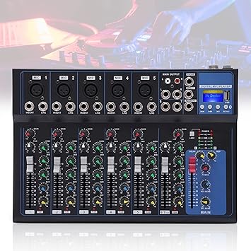 Amazon.com: 7 Channel Audio Mixer, Bluetooth Portable Audio Mixer w/USB ...