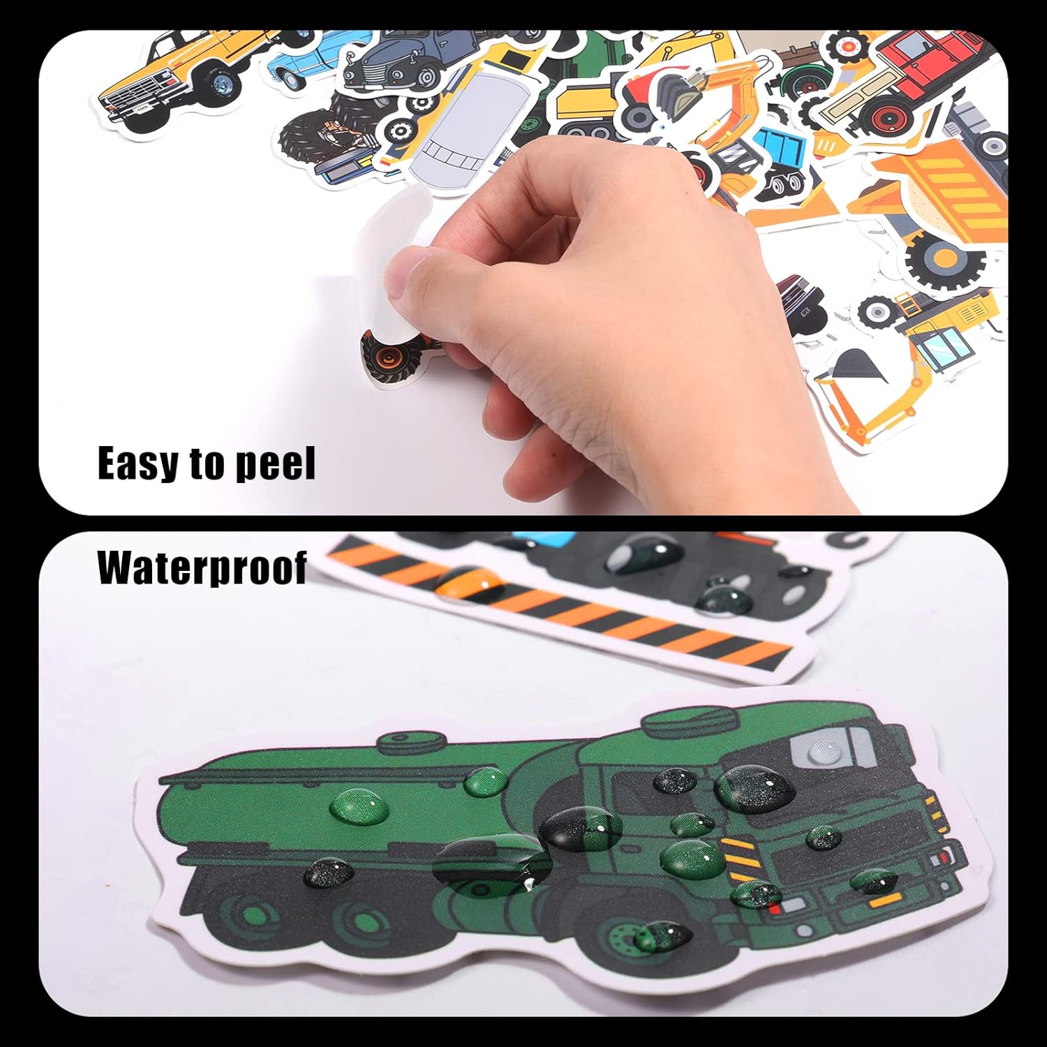 KINBOM 100pcs Kids Stickers, Transportation Vehicle Stickers Vehicles ...