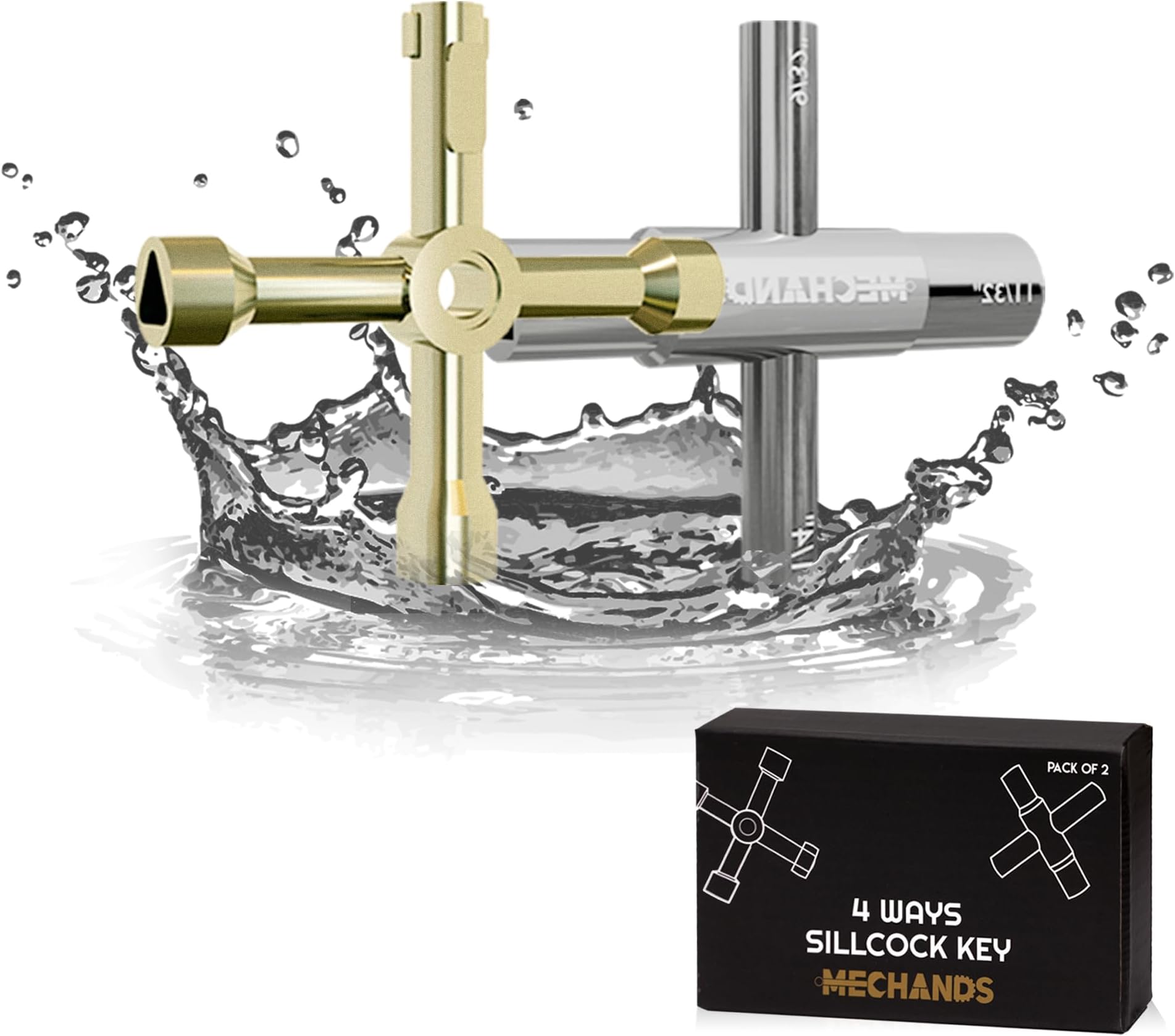 Mechands Water Key 1Pcs – Steel Water Shut Off Tool 1/4“, 9/32”, 5/16 ...