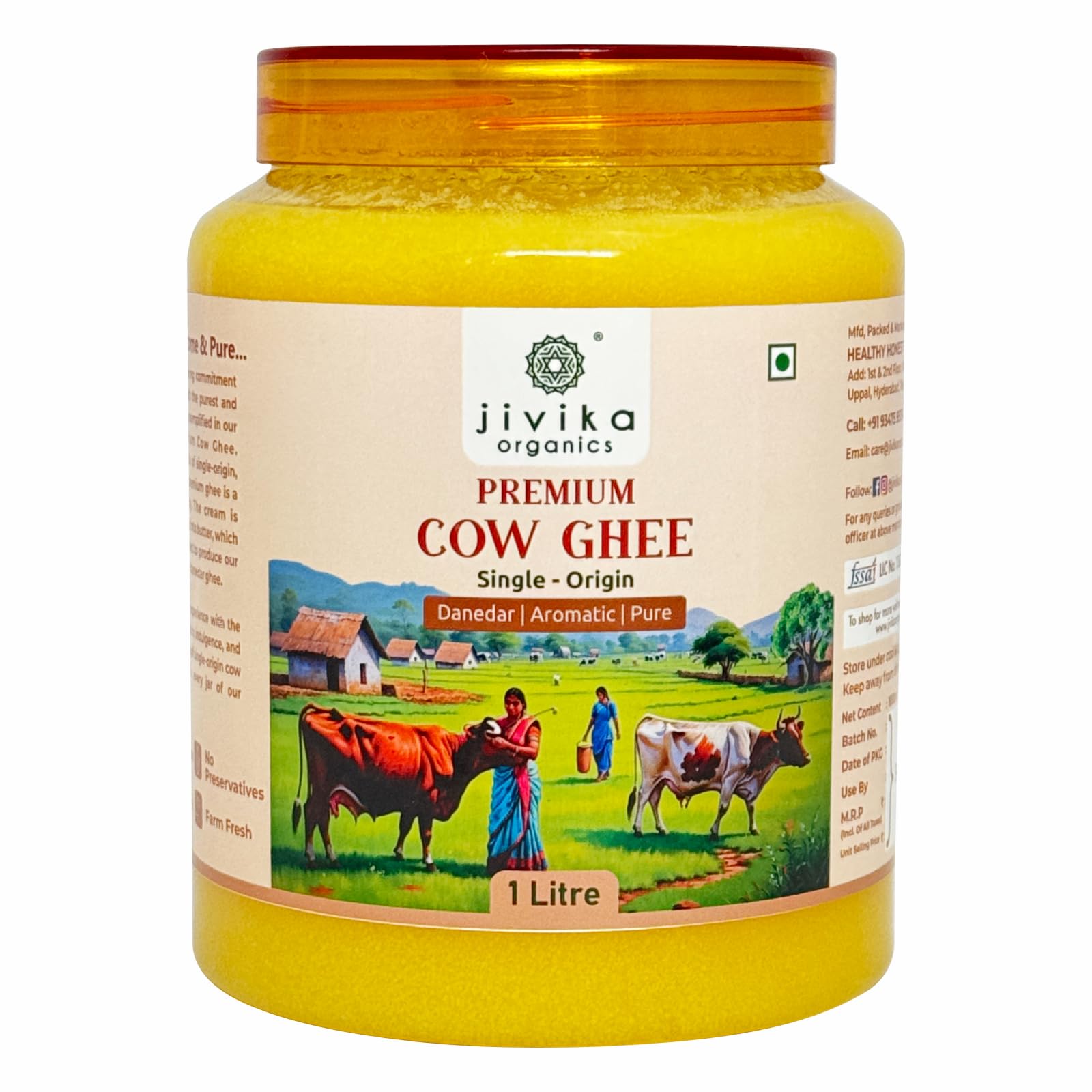 Jivika Premium Cow Ghee - Single Origin 1 Litre : Amazon.in: Grocery ...